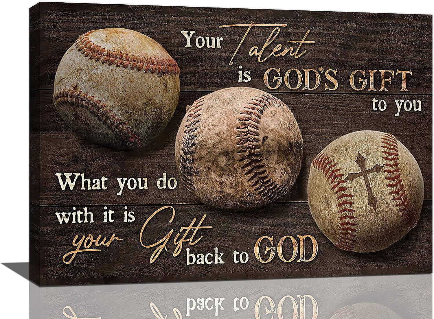 AABERIC Baseball Wall Art Christian Baseball Wall Decor Inspirational ...