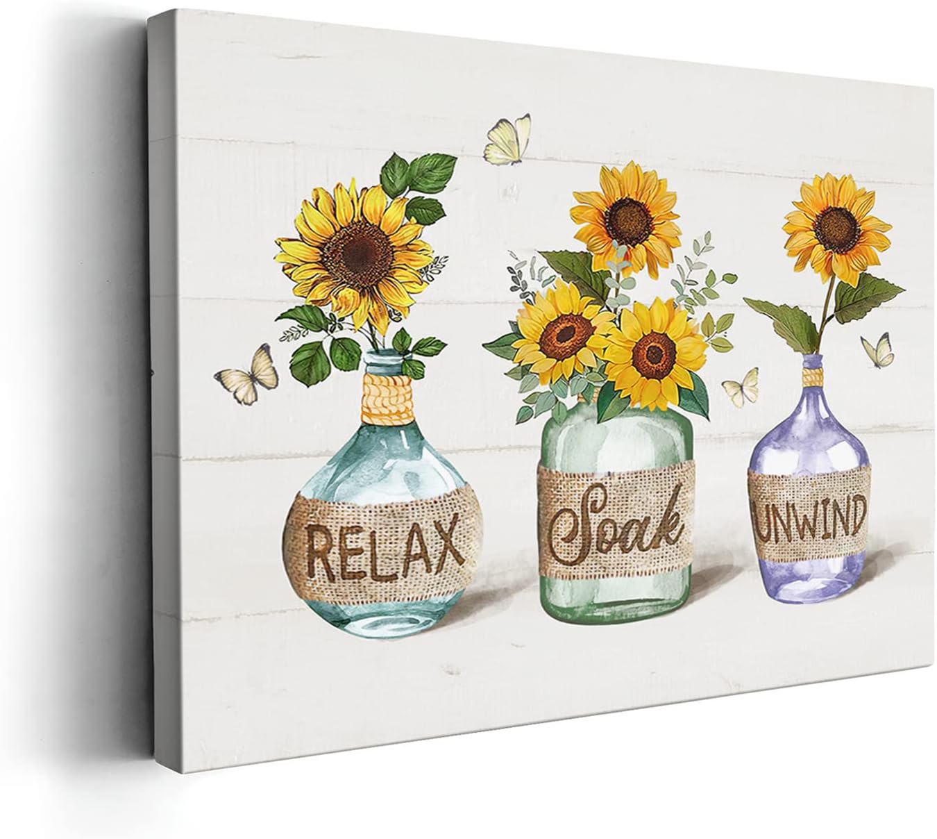 AABERIC Bathroom Decor Wall Art Rustic Sunflowers Bathroom Poster ...