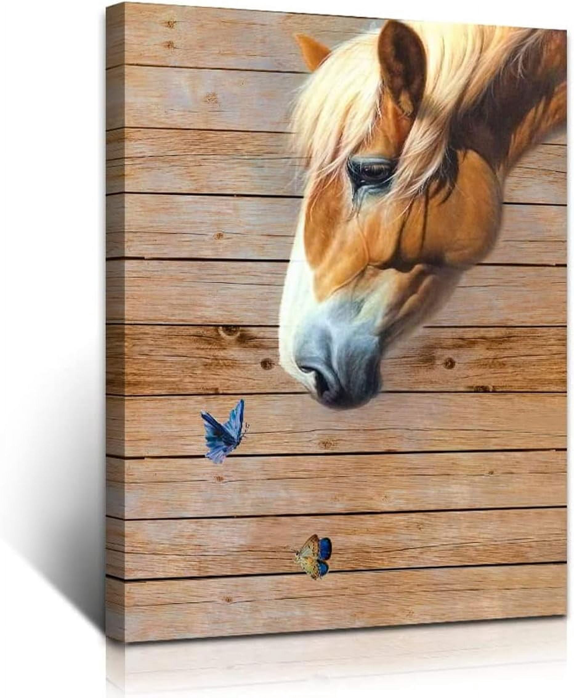 AABERIC Bathroom Horse Picture Wall Art Black and White Rustic Animal ...