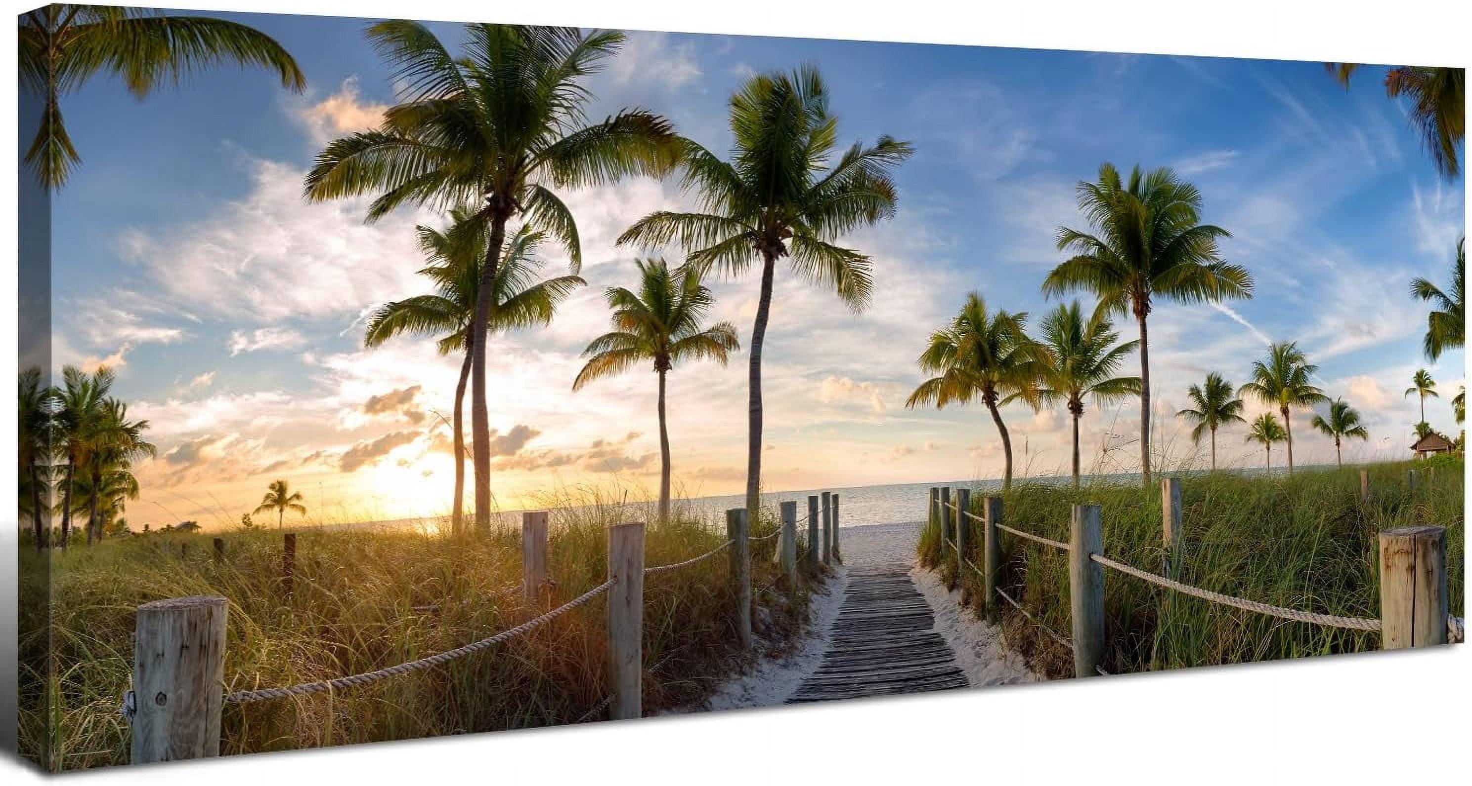 AABERIC Beach Palm Tree Wall Art Tropical Nature Wall Decor Coastal ...