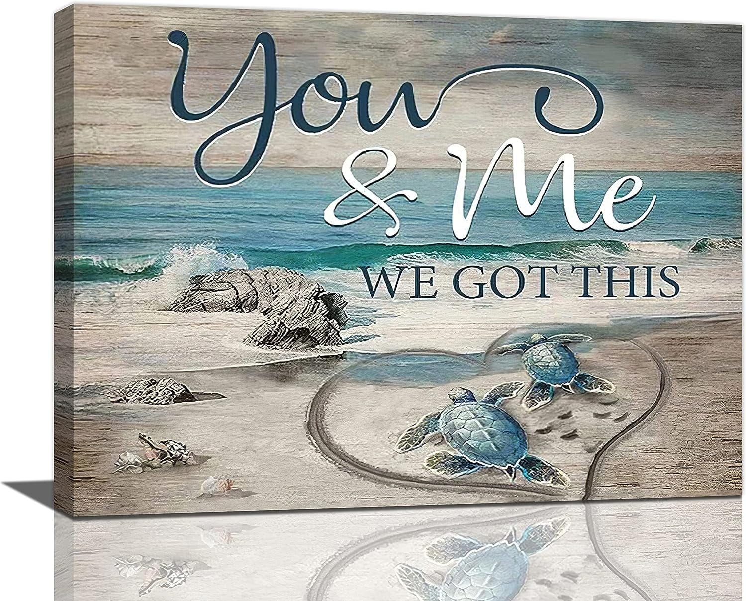 AABERIC Beach Sea Turtle Bathroom Wall Art Ocean Turtle Pictures Wall ...