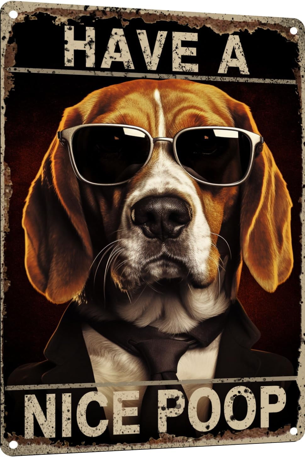 AABERIC Beagle Have a Nice Poop Bathroom Funny Novelty Metal Sign Retro ...