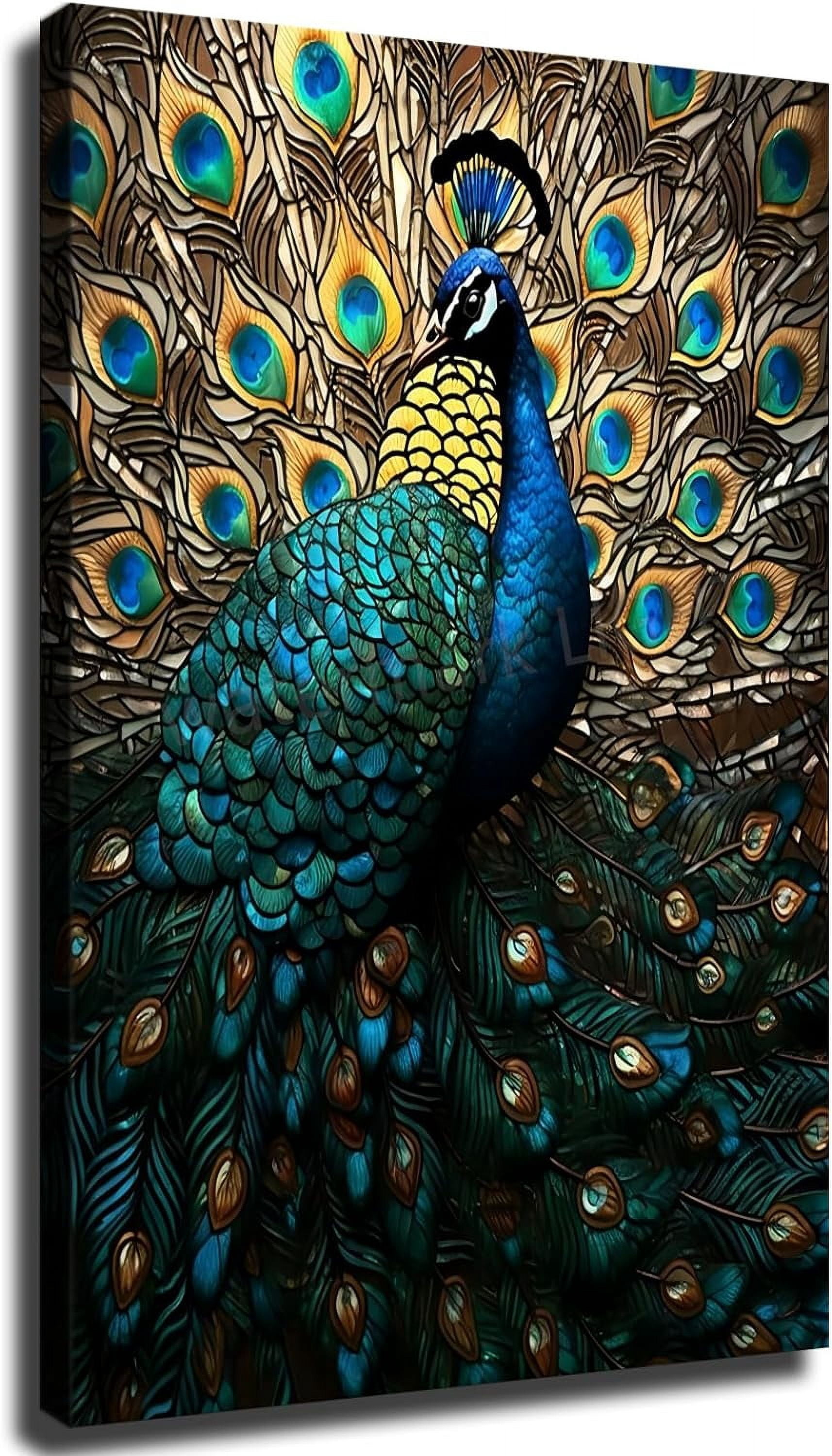 AABERIC Beautiful Animal Peacock Poster Wall Art Canvas Painting ...