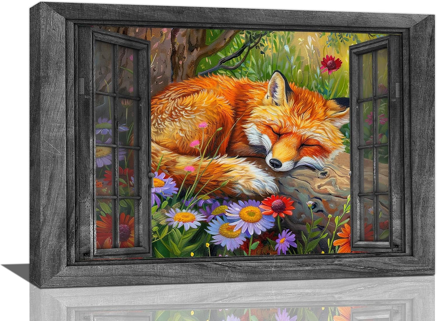 AABERIC Bedroom Wall Art Farmhouse Fox Wall Decor Rustic Country Fox ...
