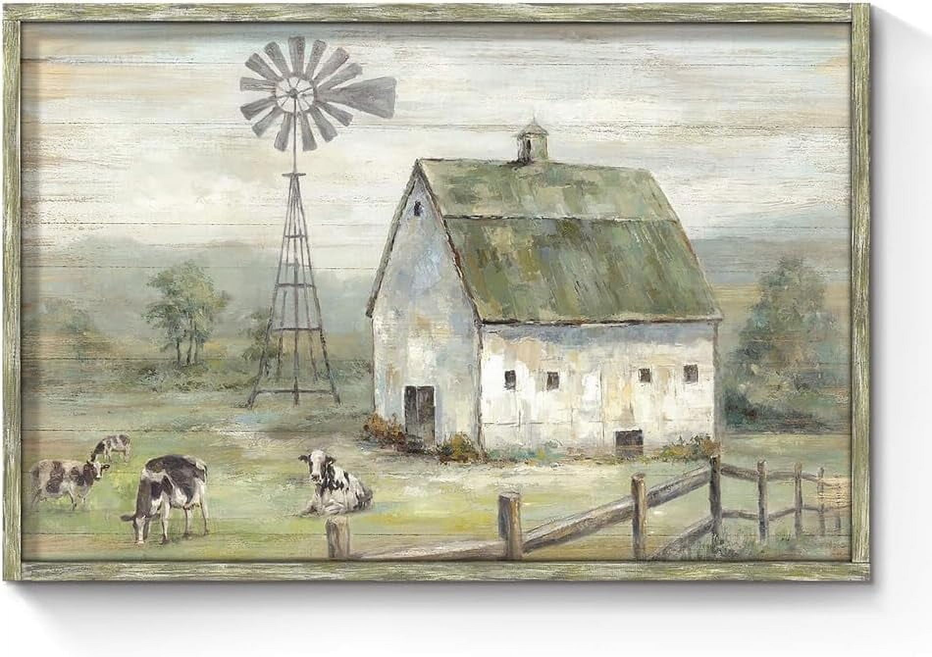 AABERIC Bedroom Wood Farmhouse Wall Art: Large Rustic Red Barn Framed ...