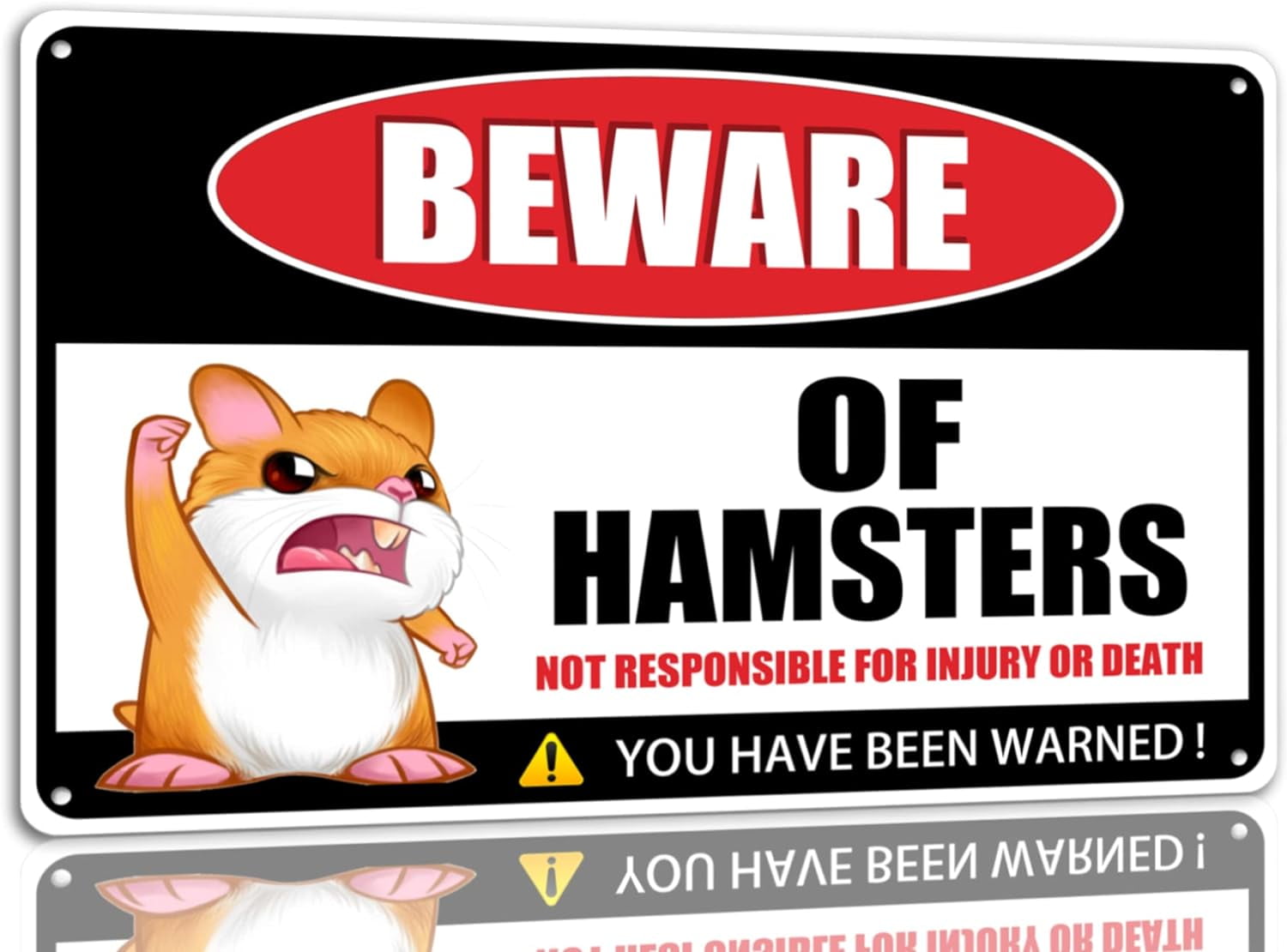 AABERIC Beware Of Hamster Metal Tin Sign Not Responsible For Injury Or ...