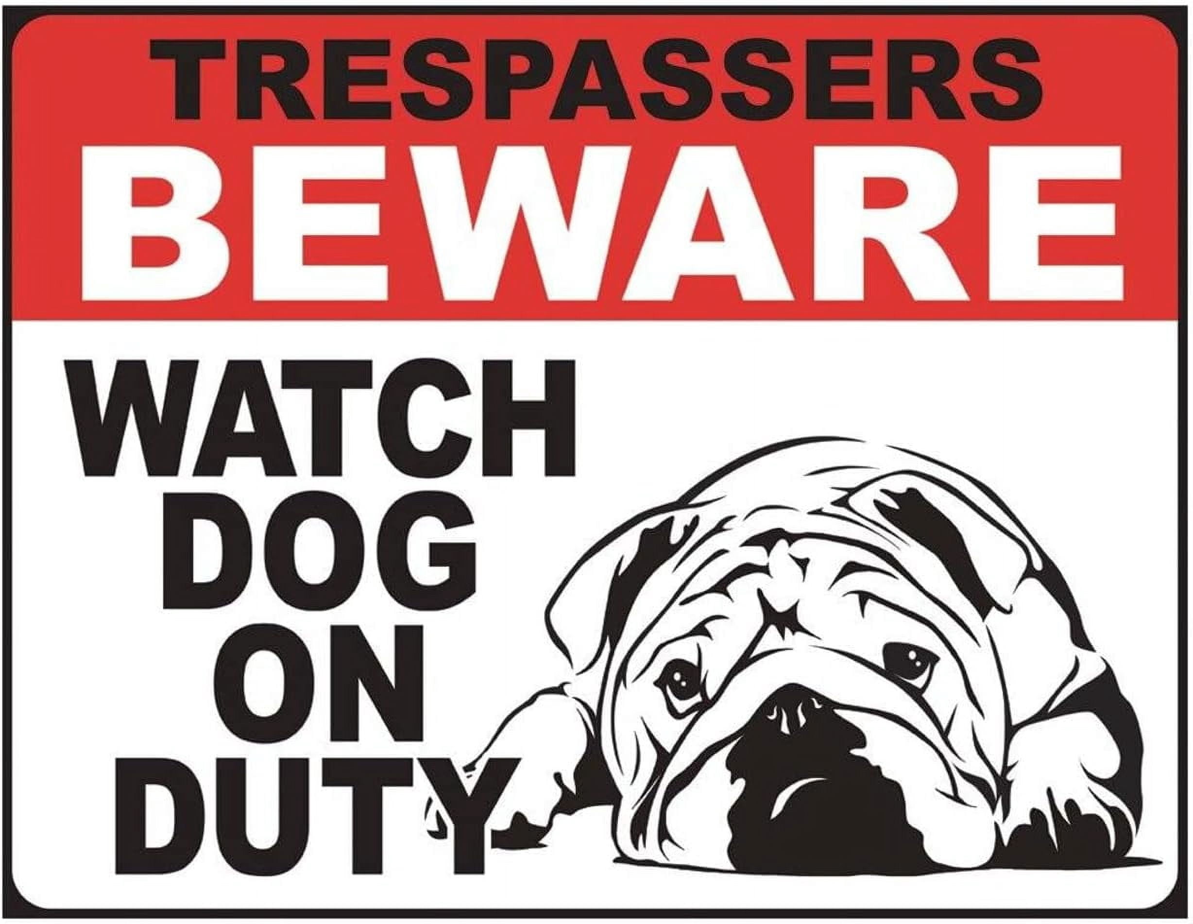 AABERIC Beware Watch Dog On Duty Tin Sign - Nostalgic Vintage Metal ...