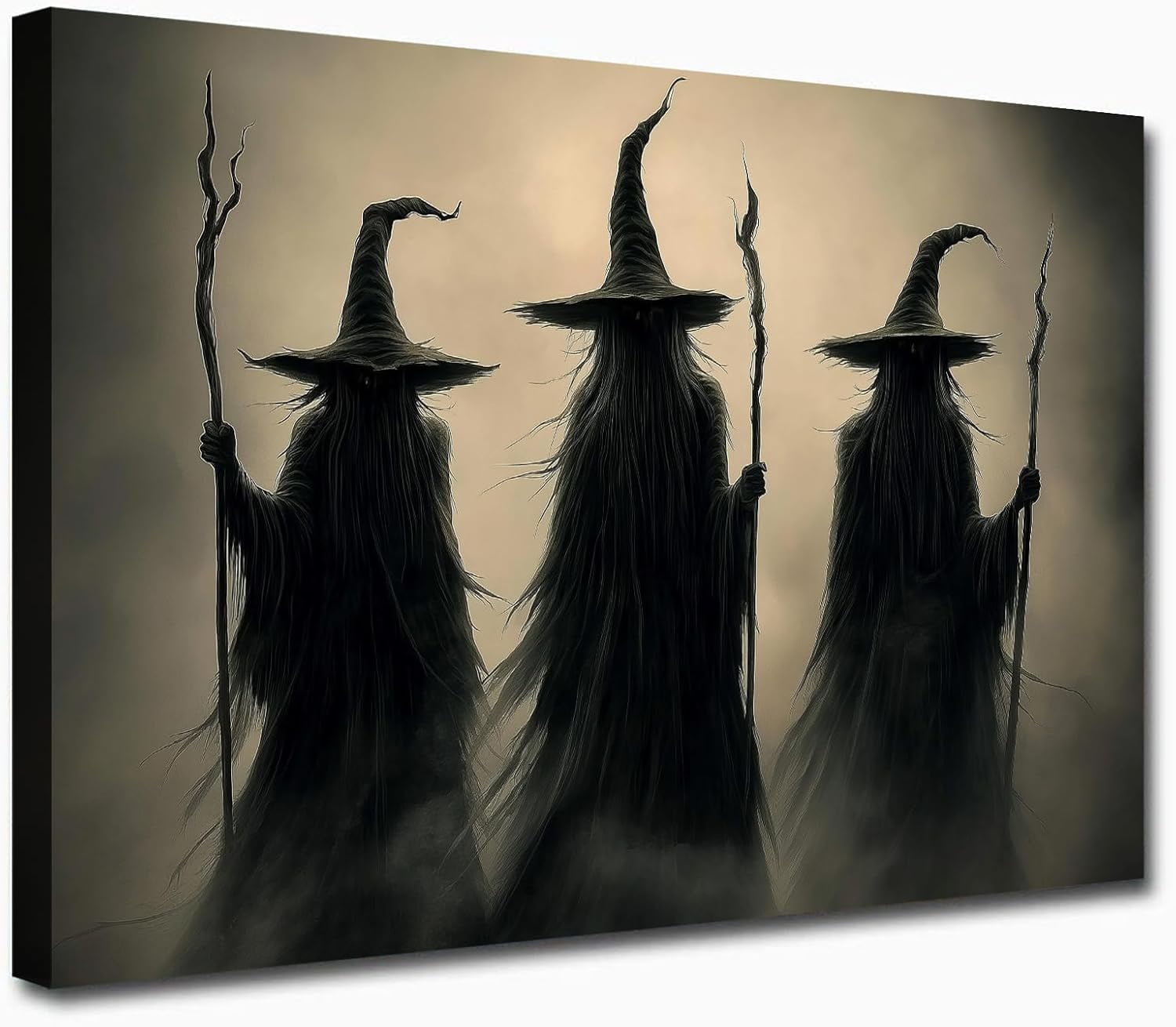 AABERIC Black Crow Wall Art Vintage Raven Skull Poster Halloween Gothic ...