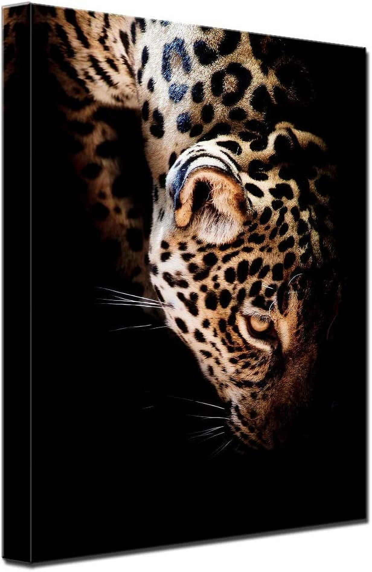 AABERIC Black and Gold Leopard Animals Office Bedroom Bathroom Canvas ...