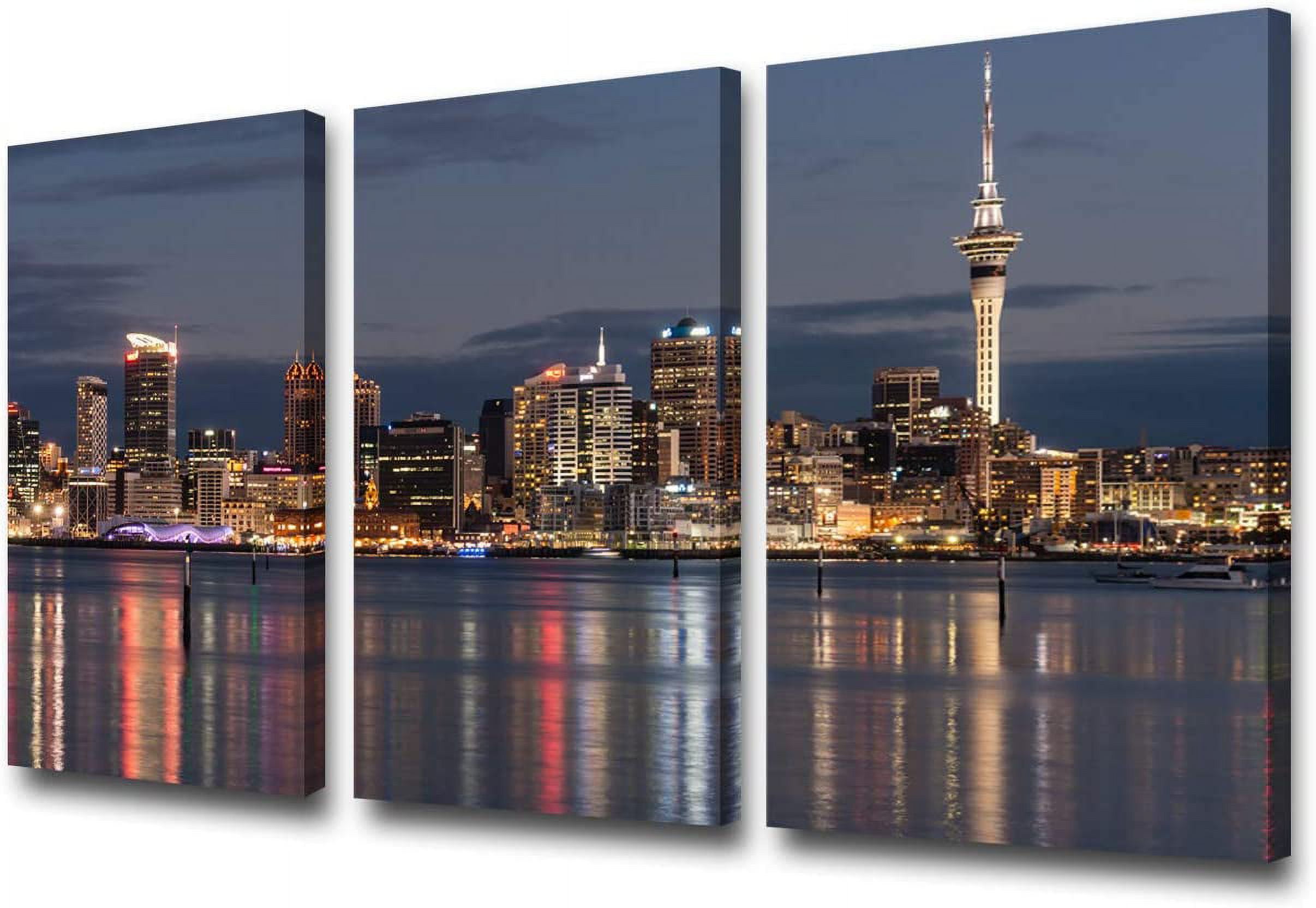 AABERIC Black and White Auckland City Wall Art Tower Cityscape Picture ...