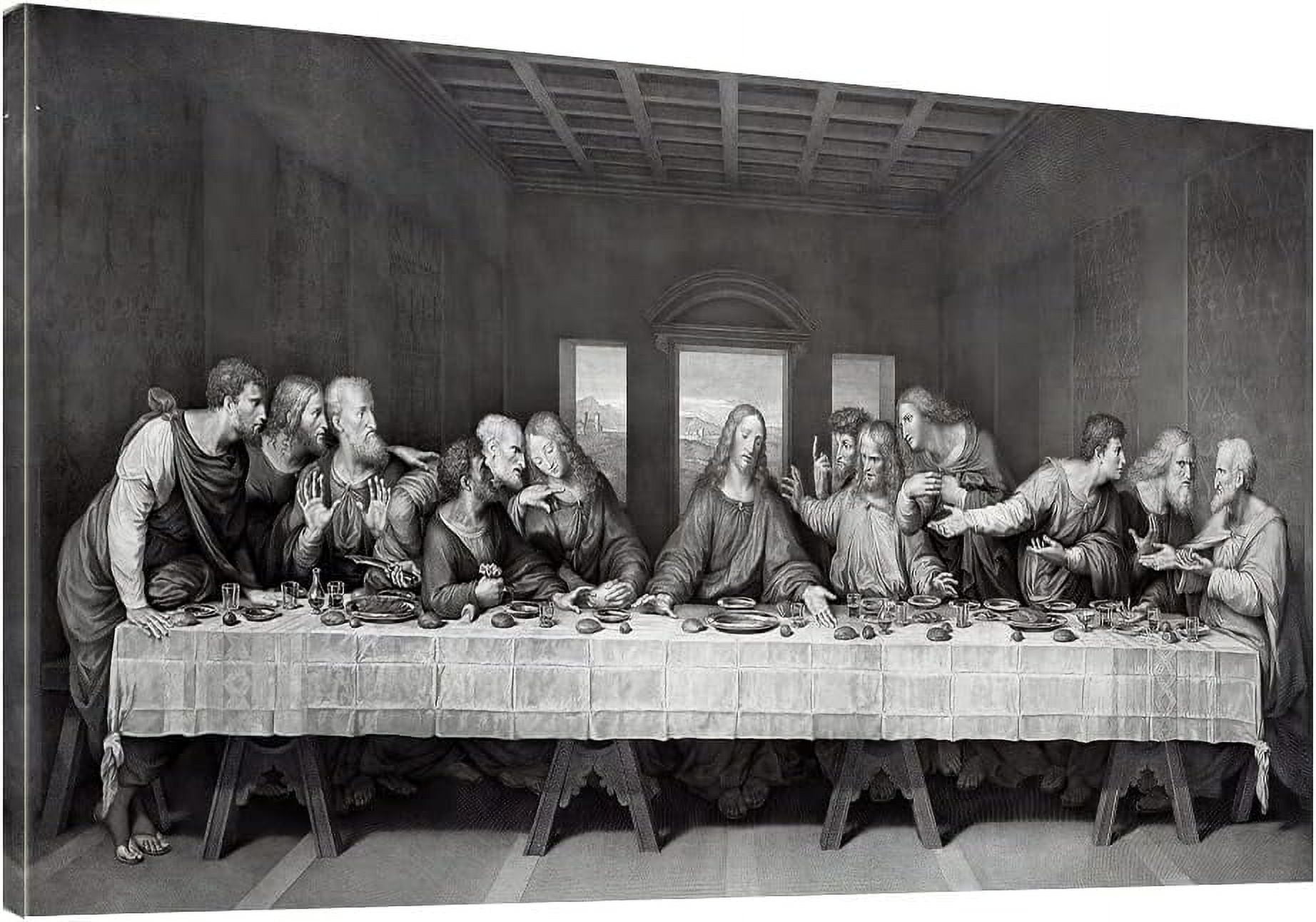 AABERIC Black White Last Supper Canvas Wall Art -Large Jesus Lord ...