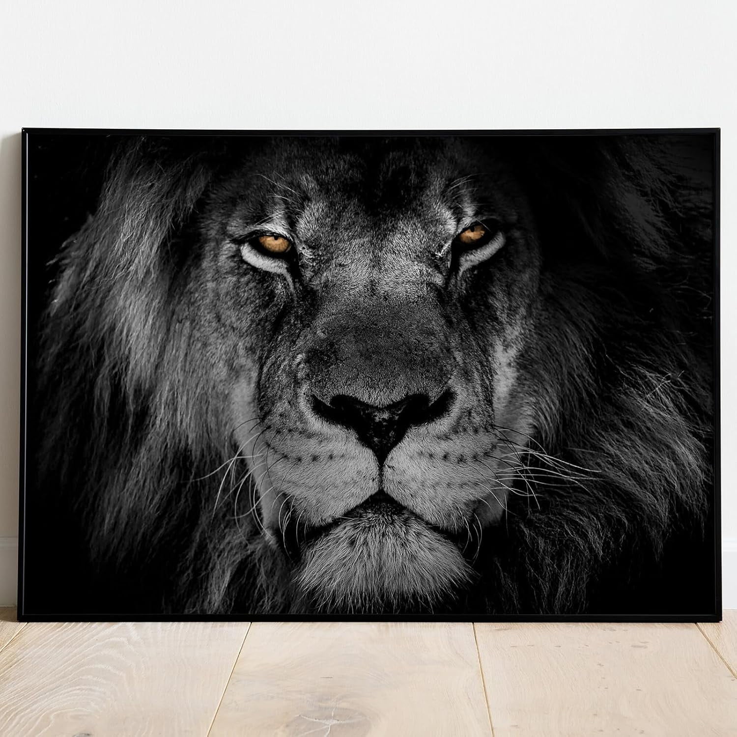 AABERIC Black And White Lion Canvas Wall Art Animal Prints Portraits ...