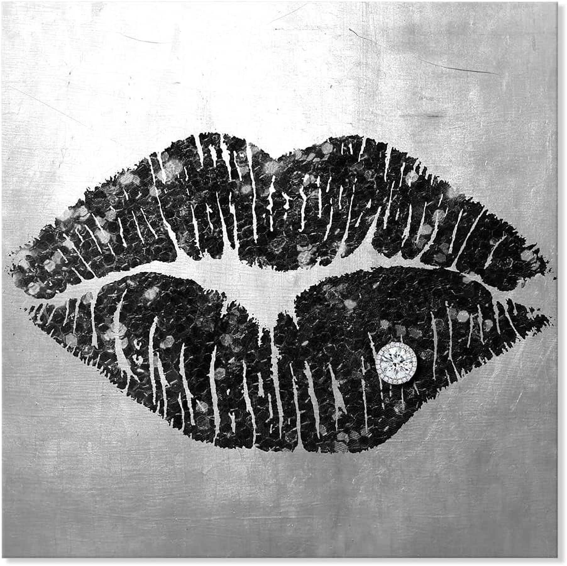 AABERIC Black and Grey Wall Art Decor Woman Sexy Lips Painting Prints ...