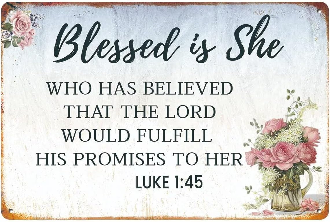 AABERIC Blessed Is She Religious Wall Decor Christian Gifts Women ...