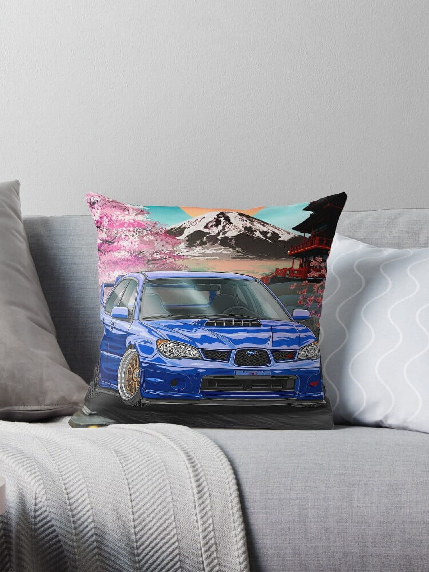 AABERIC Blue Subie Impreza WRX STi Hawk Eye Throw Pillow Covers Cases ...