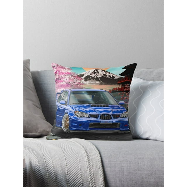 AABERIC Blue Subie Impreza WRX STi Hawk Eye Throw Pillow Covers Cases ...