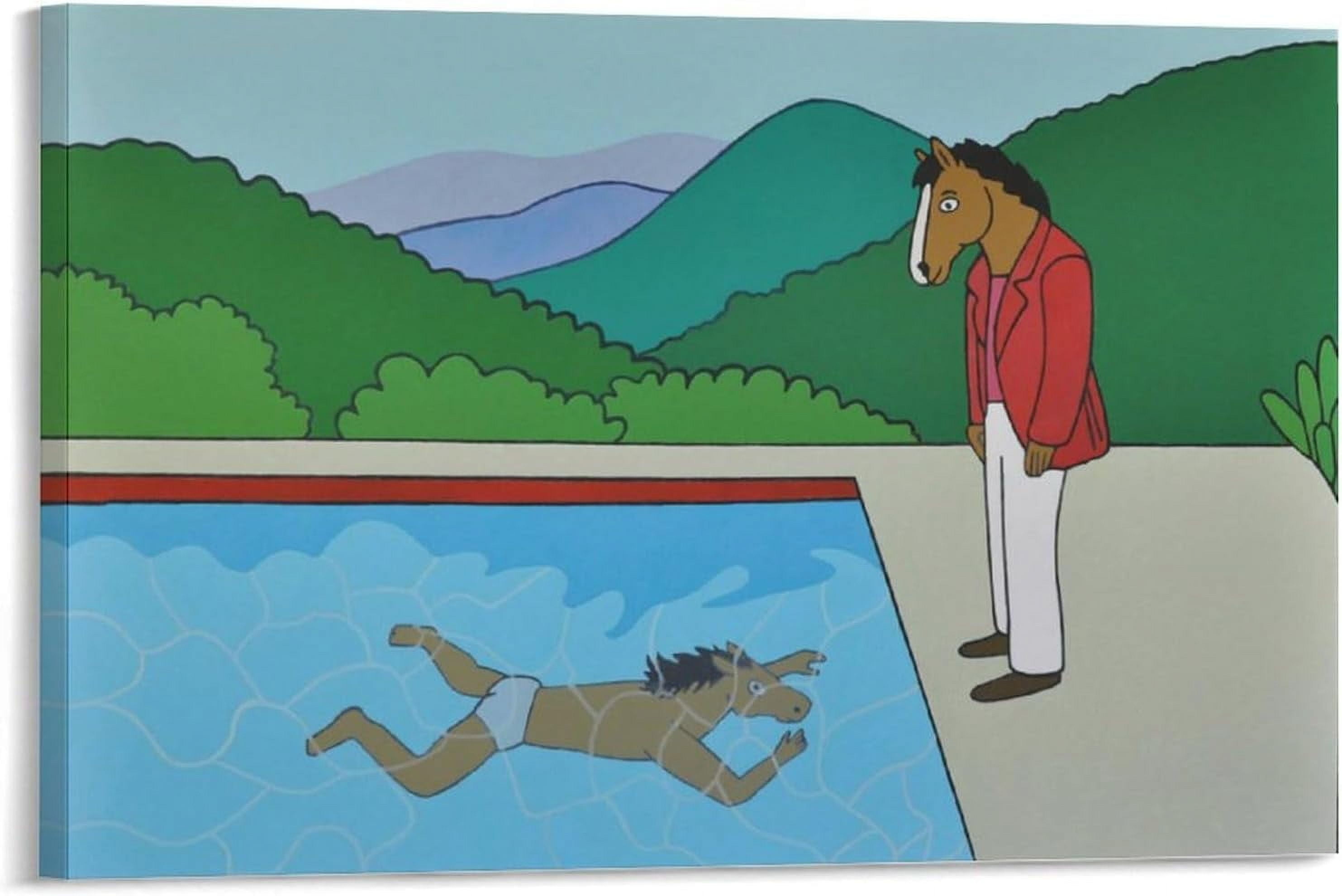 AABERIC BoJack Horseman Humor Abstract Poster Room Aesthetic Poster (1) Canvas Poster Wall Art ...