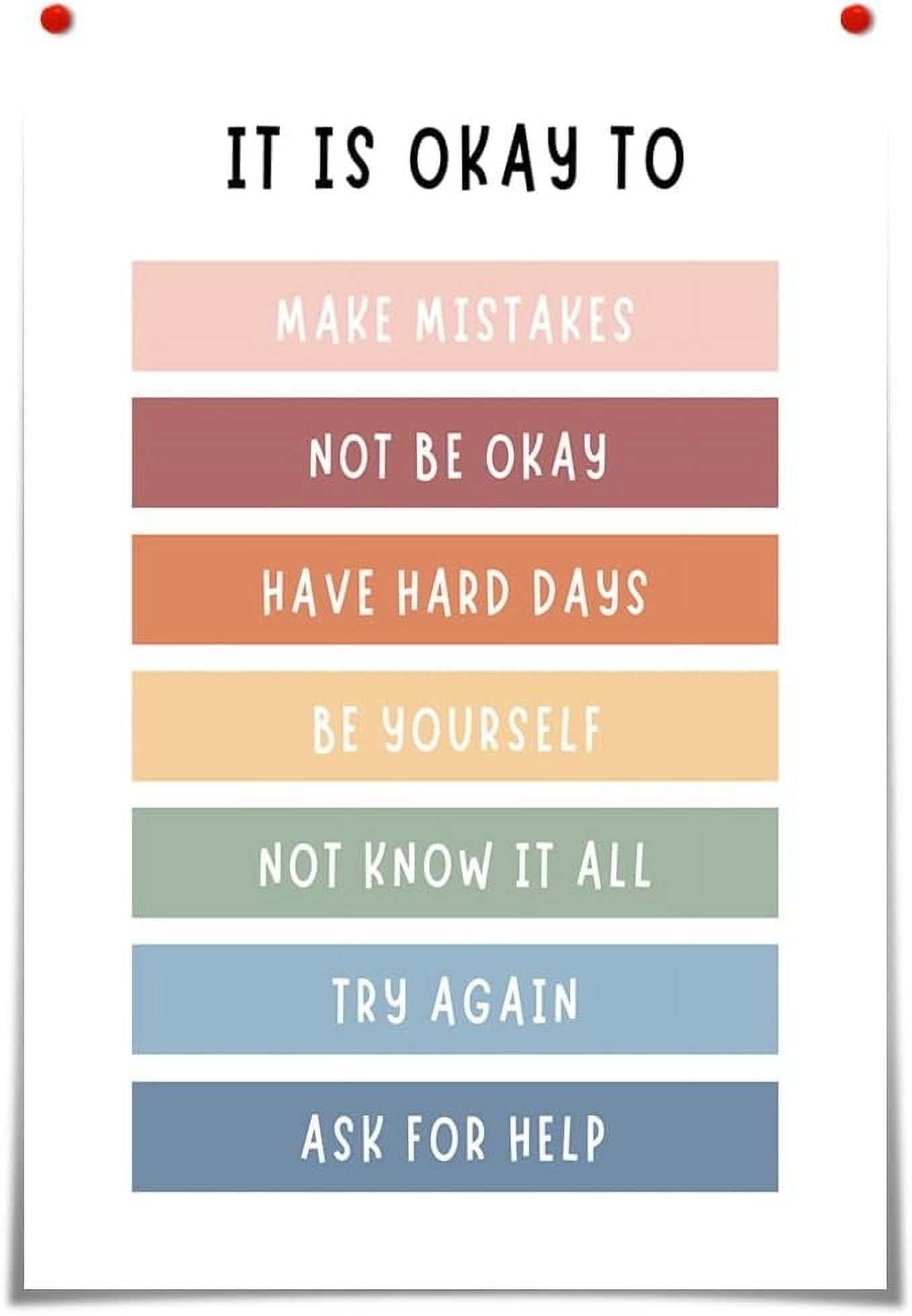 AABERIC Boho Canvas Wall Art It Is Okay To Be Yourself Classroom Wall ...