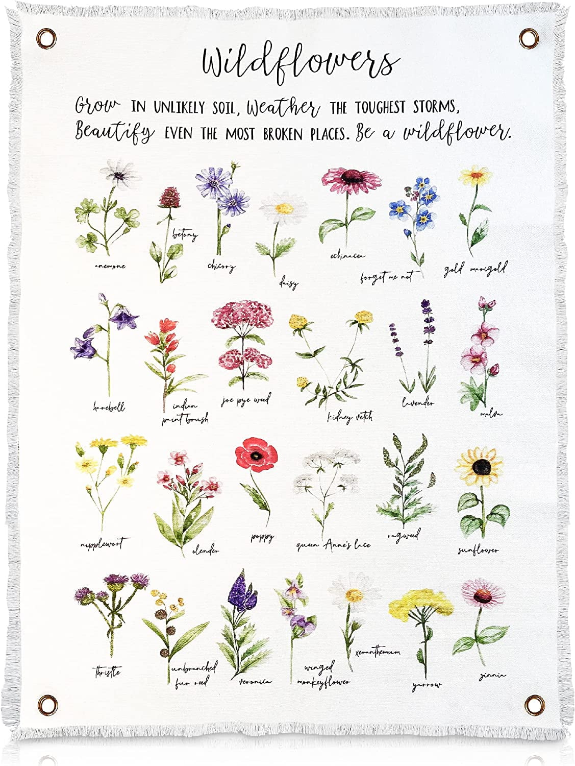 AABERIC Botanical Inspirational Wall Art Flower Poster 18x24 Cotton ...