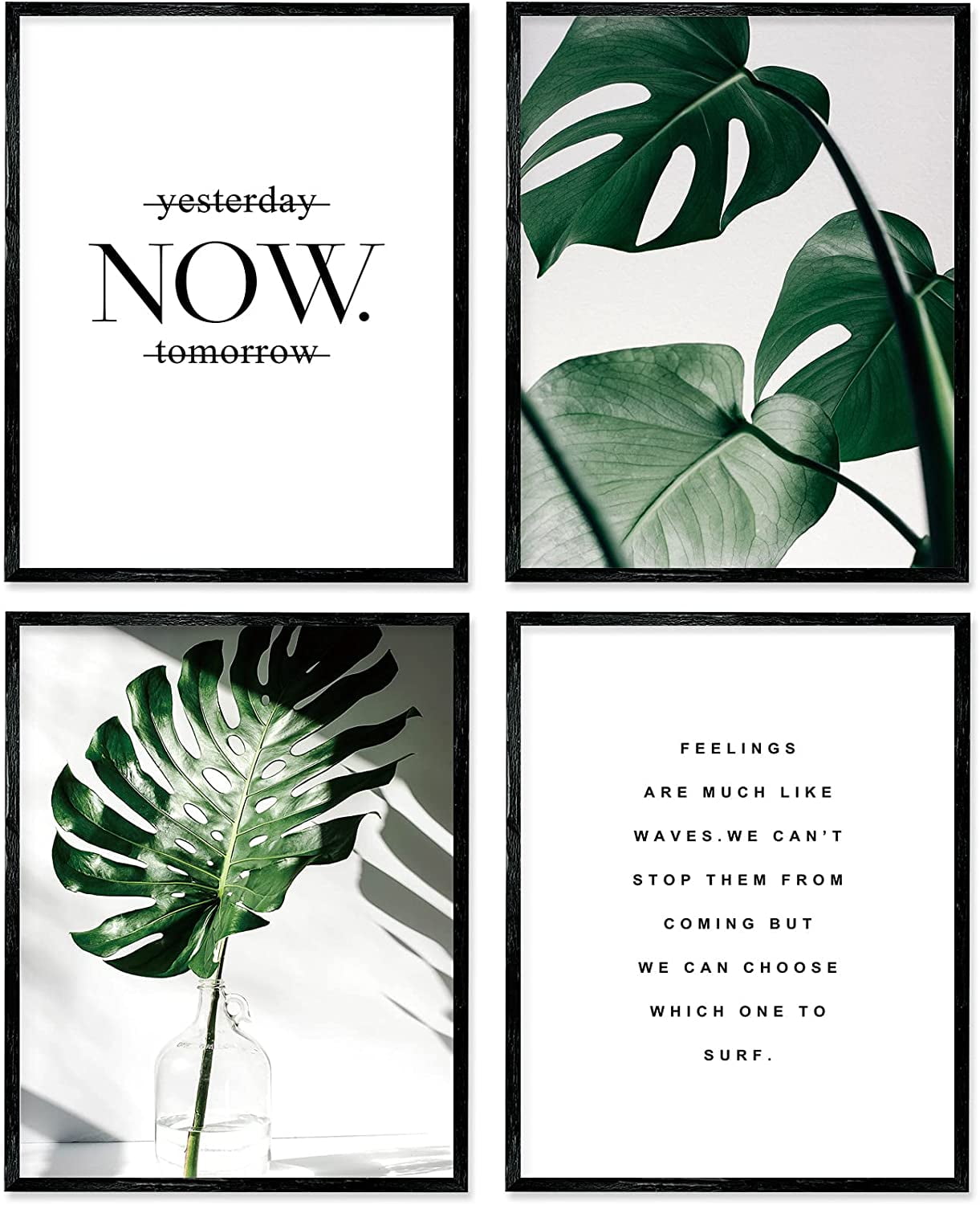 AABERIC Botanical Prints Poster Wall Decor, Motivational Wall Art ...
