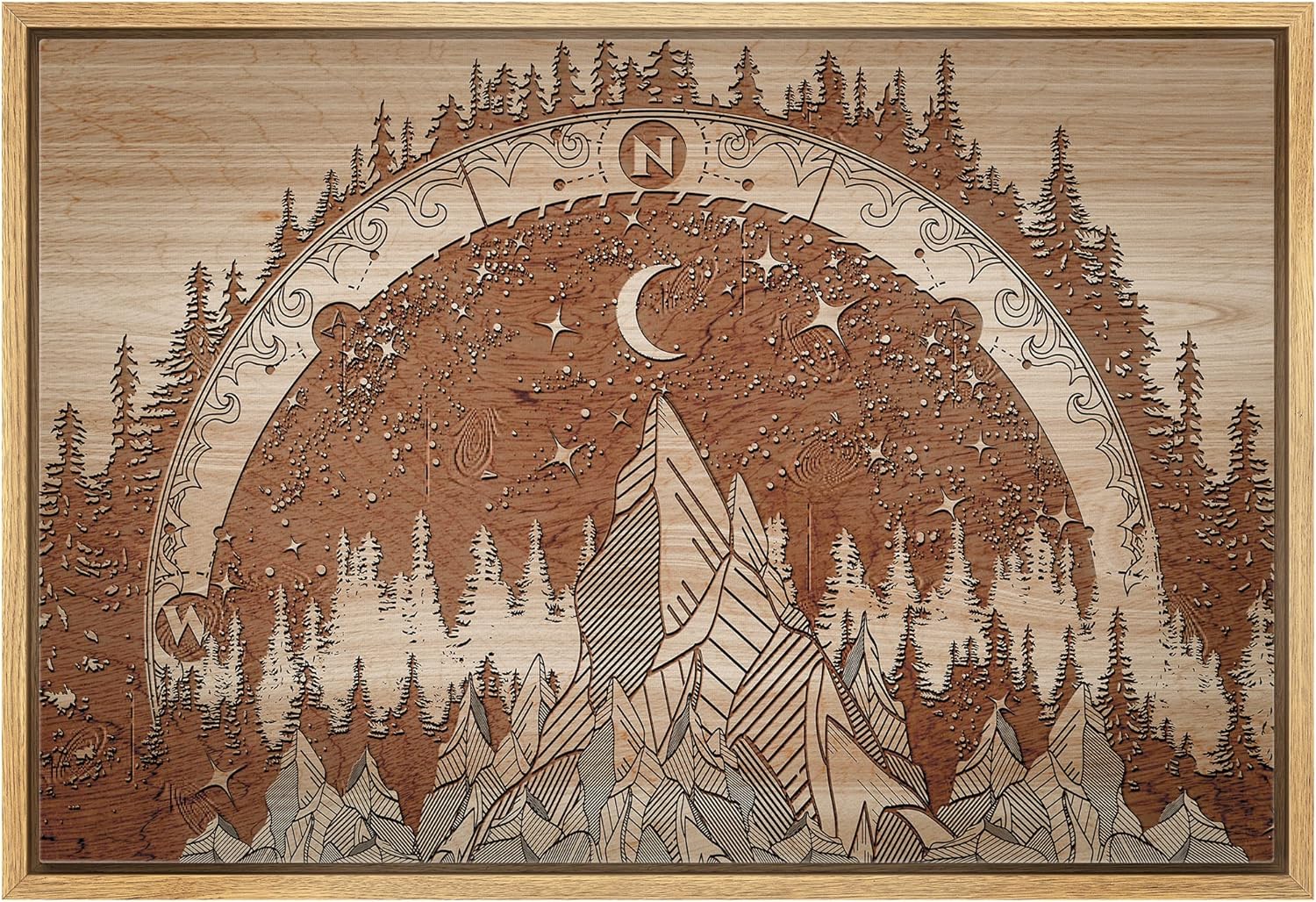 AABERIC Canvas Print Wall Art Galloping White, Brown & Black Horses Animals Wildlife Wood Panels ...