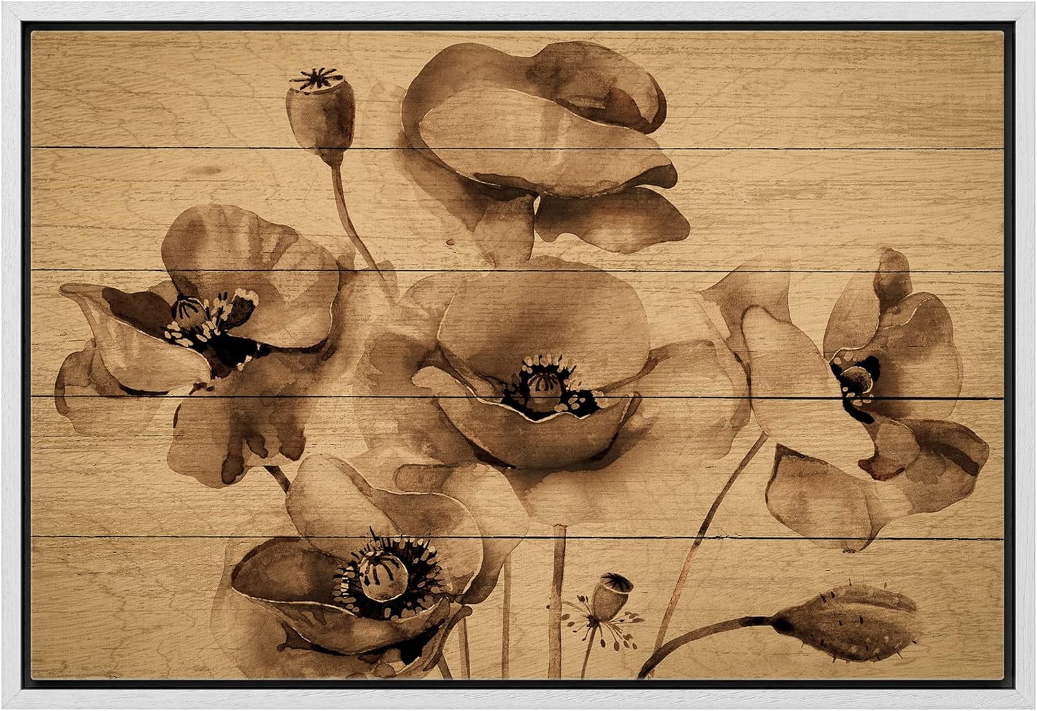 AABERIC Canvas Print Wall Art Galloping White, Brown & Black Horses ...