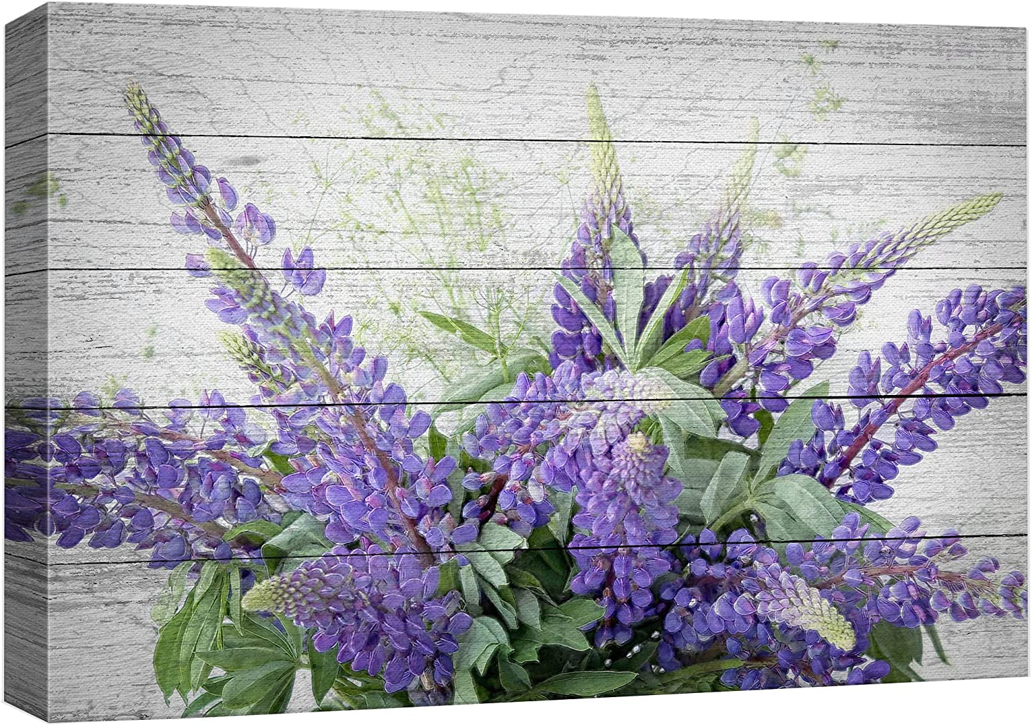 AABERIC Canvas Print Wall Art Galloping White, Brown & Black Horses Animals Wildlife Wood Panels ...