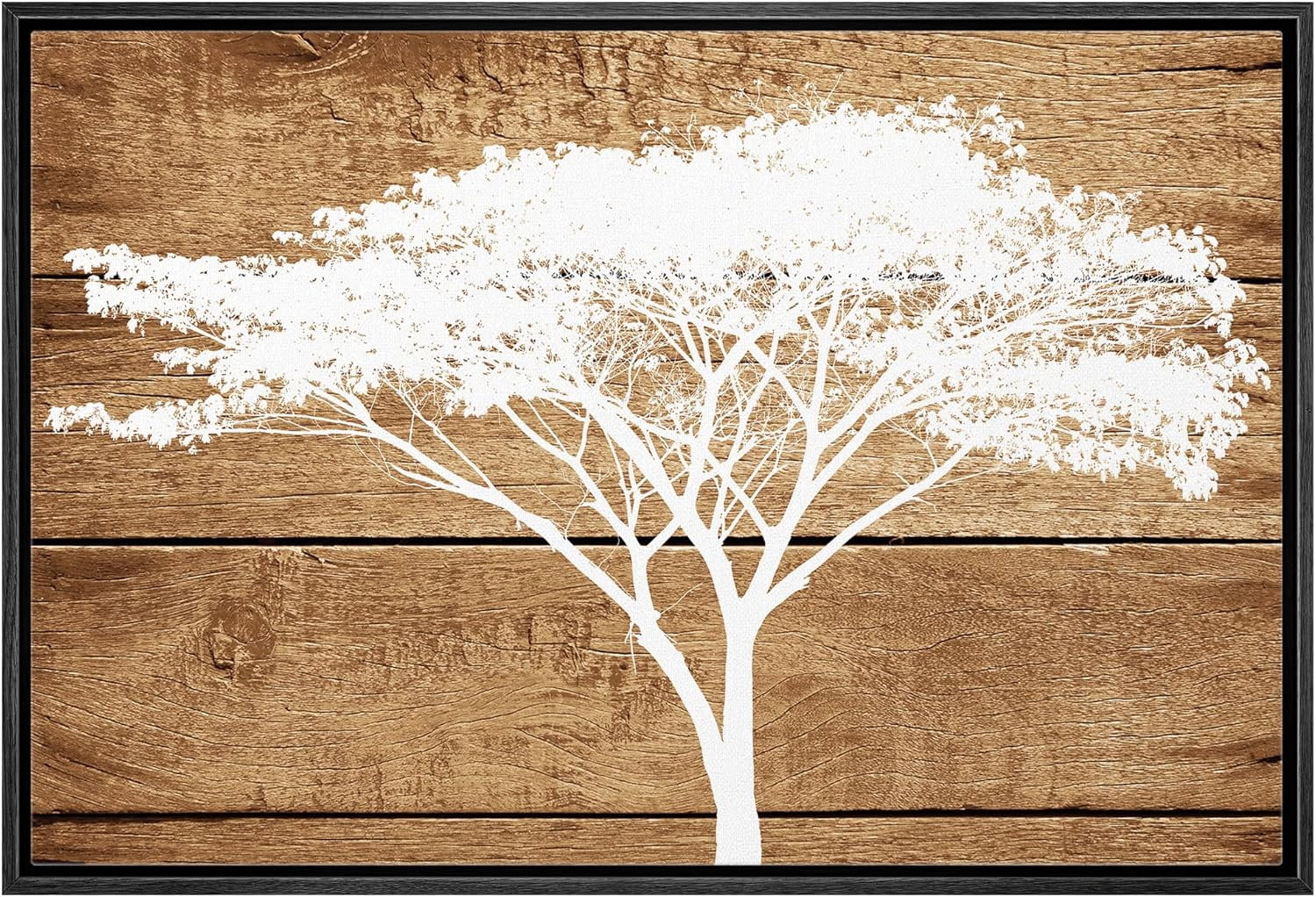 AABERIC Canvas Print Wall Art Galloping White, Brown & Black Horses Animals Wildlife Wood Panels ...