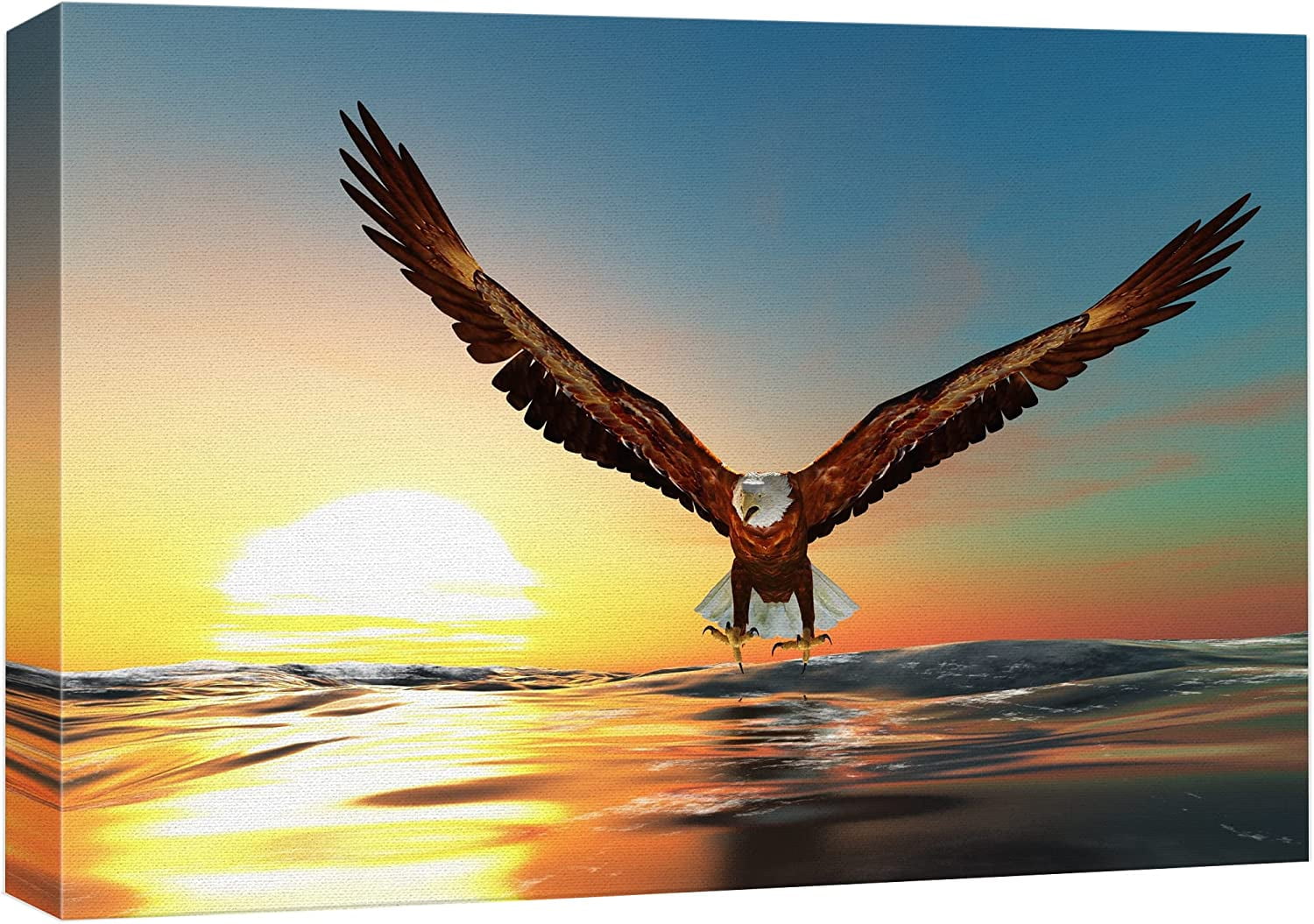 AABERIC Canvas Print Wall Art Hummingbird Flies On White Carnation ...