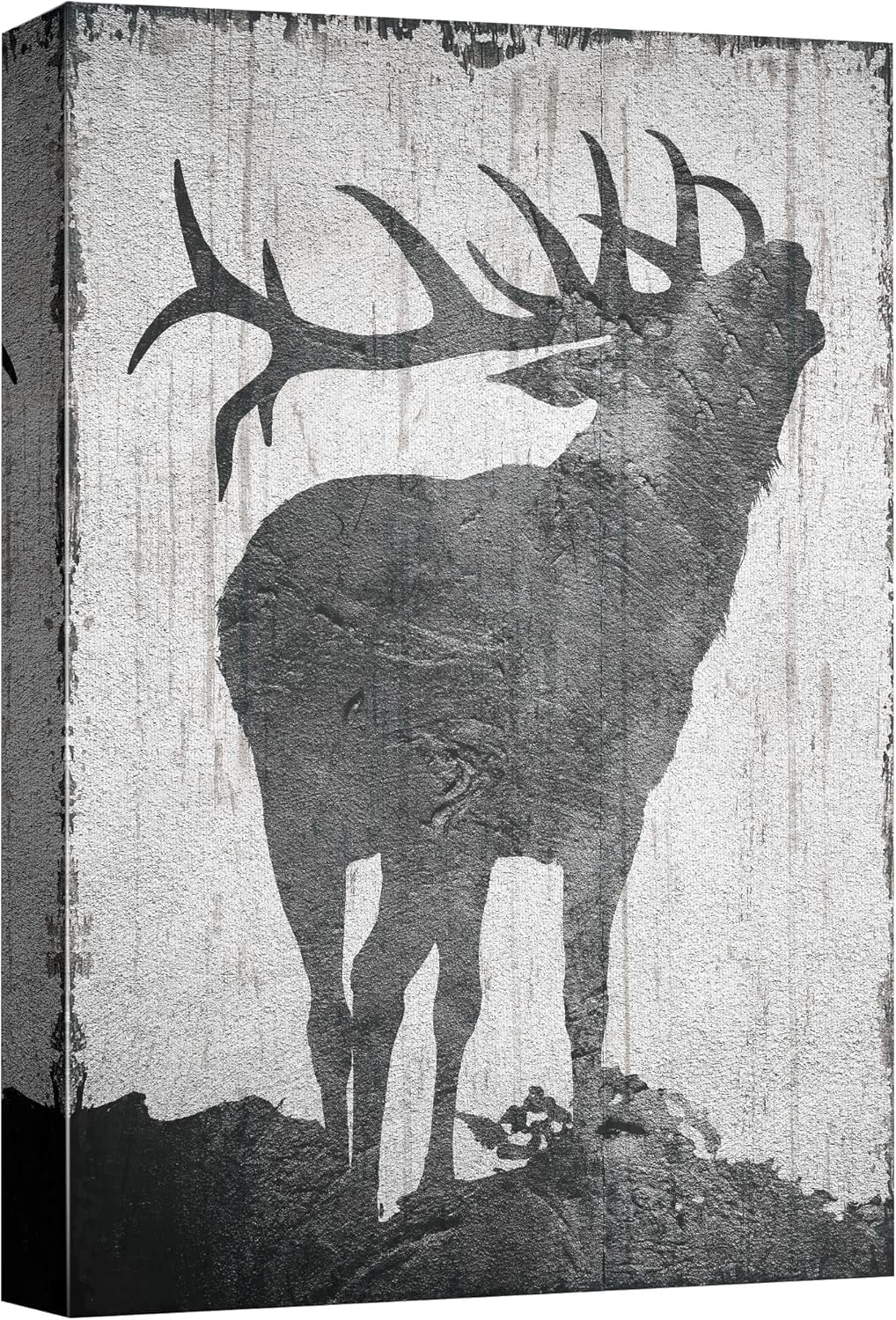 AABERIC Canvas Print Wall Art Rhinoceros Portrait on Graphite ...