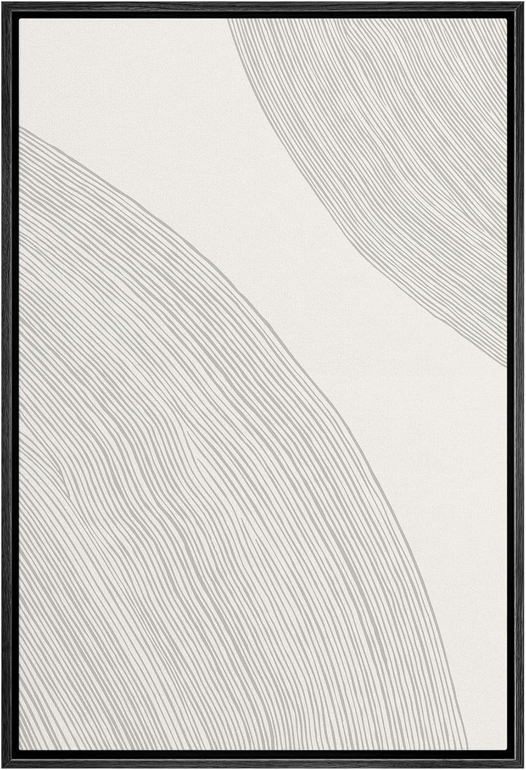 AABERIC Canvas Print Wall Art Tan White Minimal Paint Strokes Abstract ...