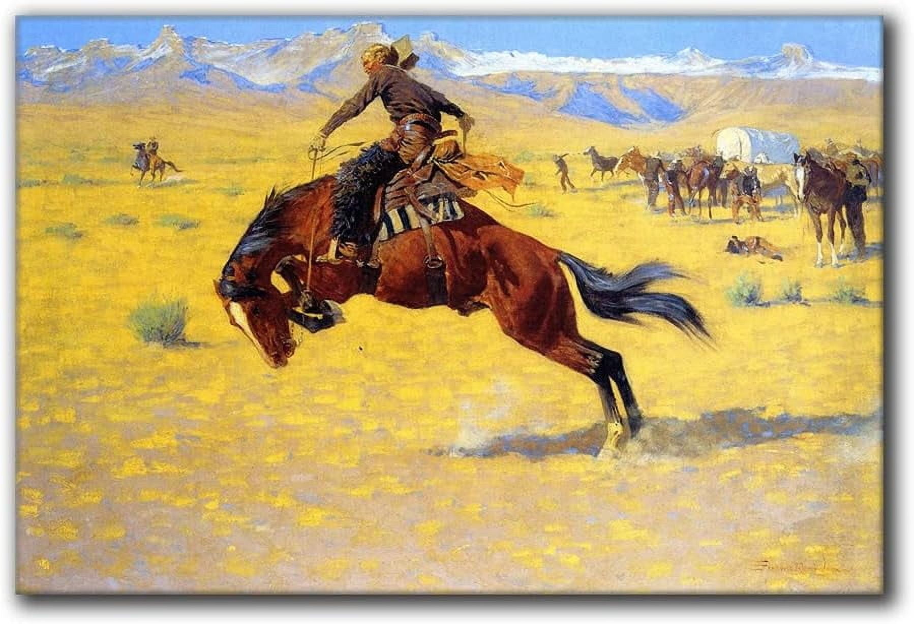 AABERIC Canvas Prints Western Cowboy Wall Art, American Texas Painting ...