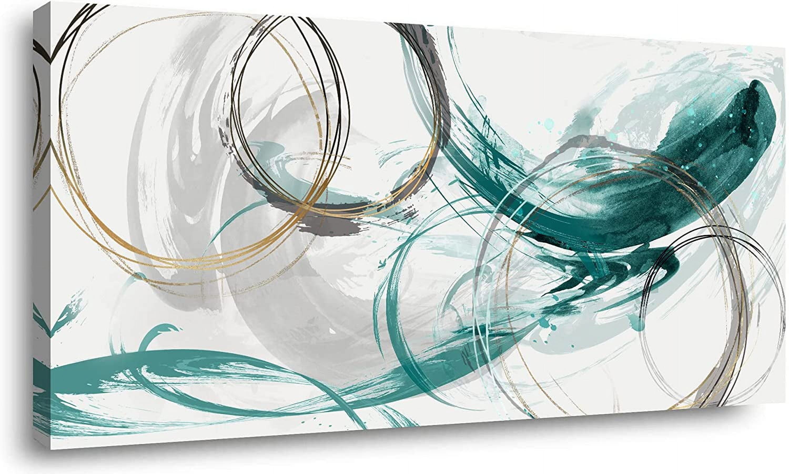 AABERIC Canvas Wall Art Abstract Art Paintings green Fantasy Colorful ...