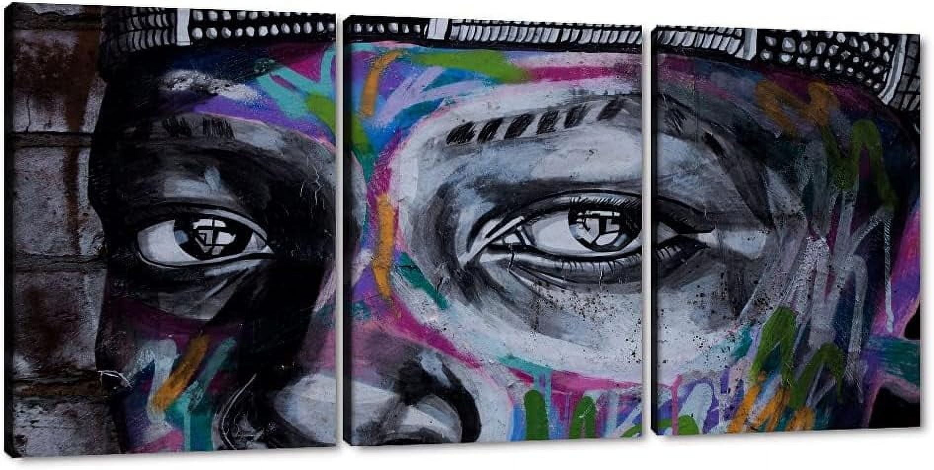 AABERIC Canvas Wall Art Graffiti Pictures 3 Panels Colorful Painting ...