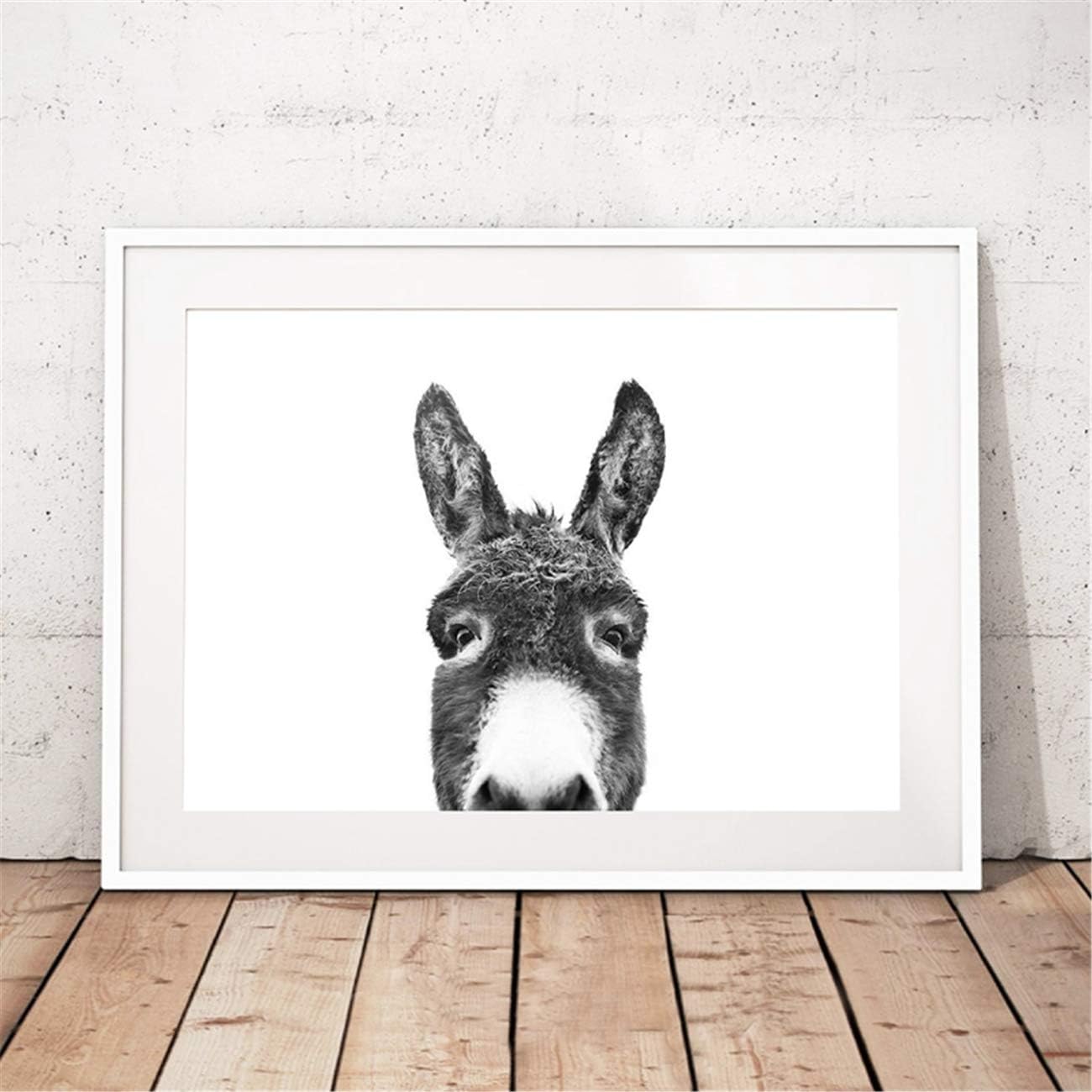 AABERIC Canvas Wall Art Peekaboo Animal Donkey Ears Print Poster ...