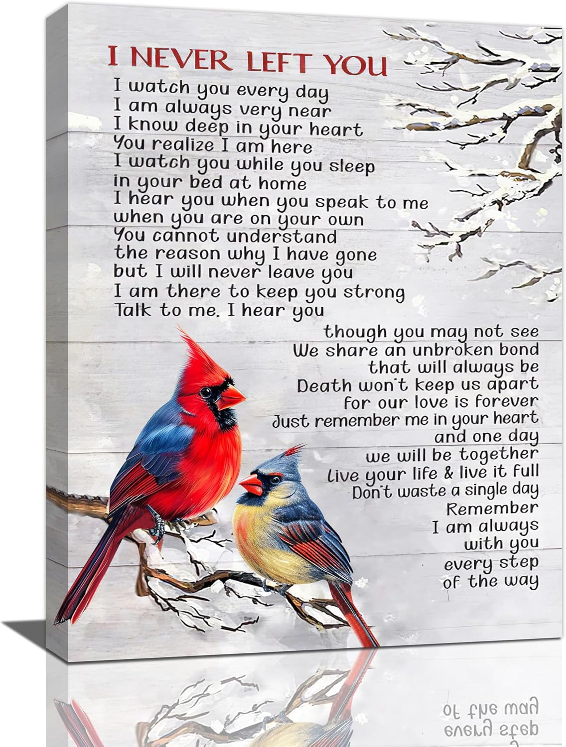 AABERIC Cardinal Wall Art I Never Left You Pictures Wall Decor Canvas ...