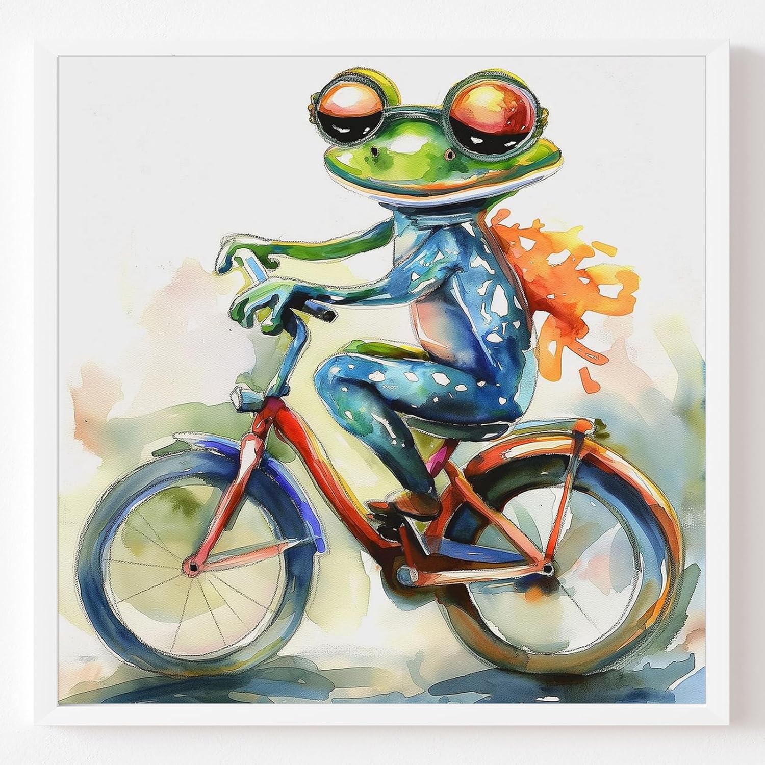 AABERIC Cat Riding Shark Wall Art Funny Cat Canvas Abstract Animal ...