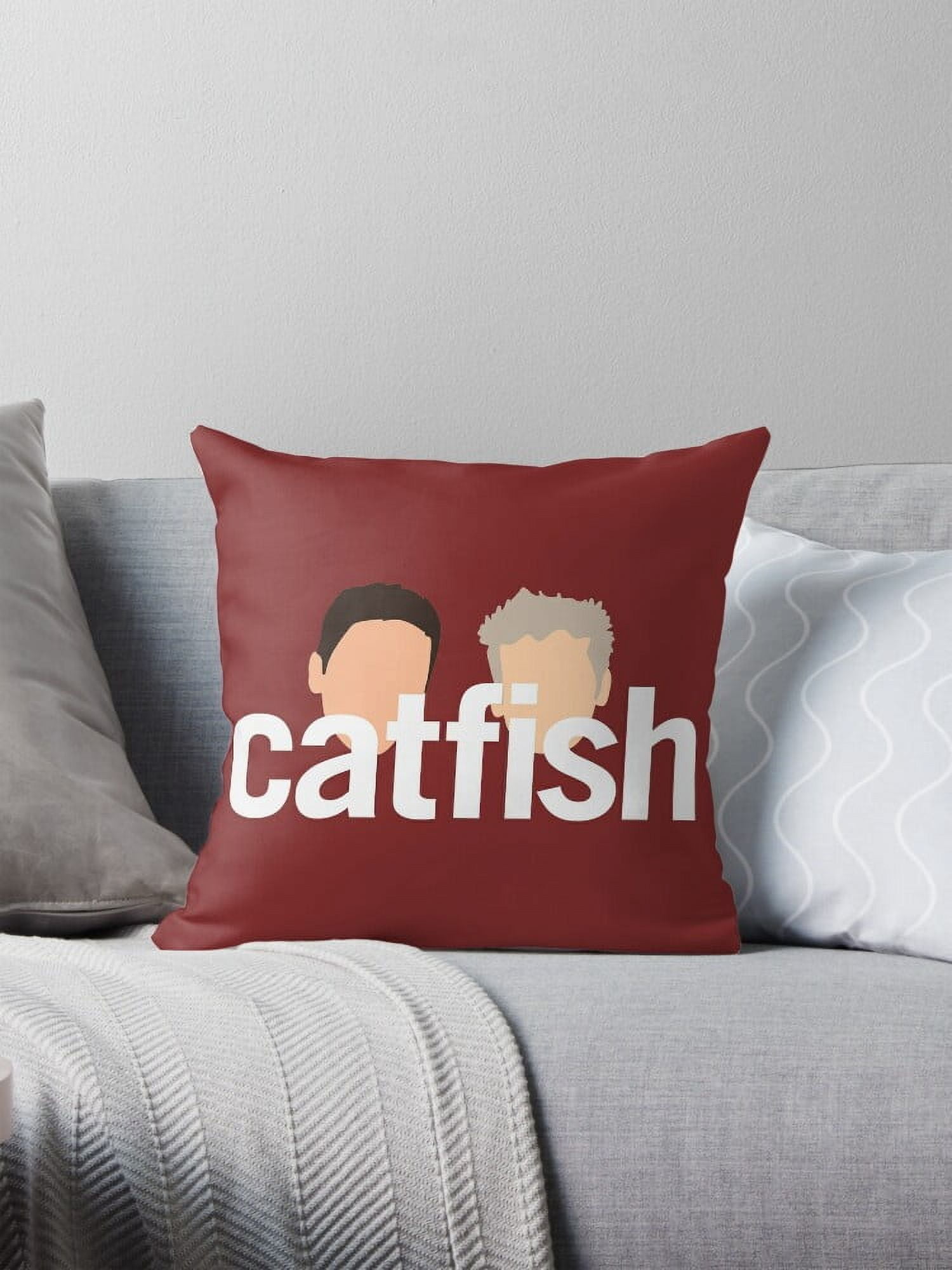 AABERIC Catfish (White) Throw Pillow Covers Cases Cushion Cover Case ...