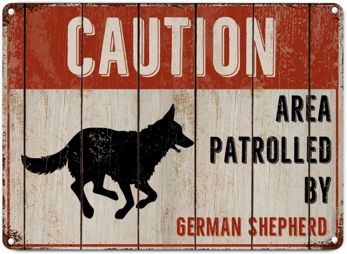 AABERIC Caution Area Patrolled by German Shepherd Dog Metal Signs ...