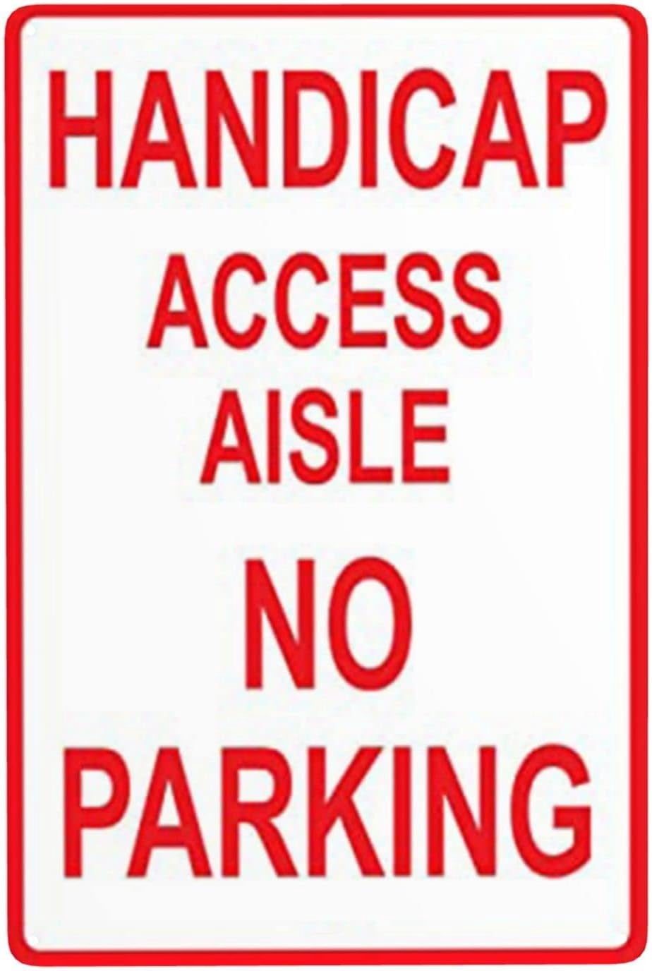 AABERIC Caution Tin Sign Handicap Access Aisle No Parking Parking Metal ...