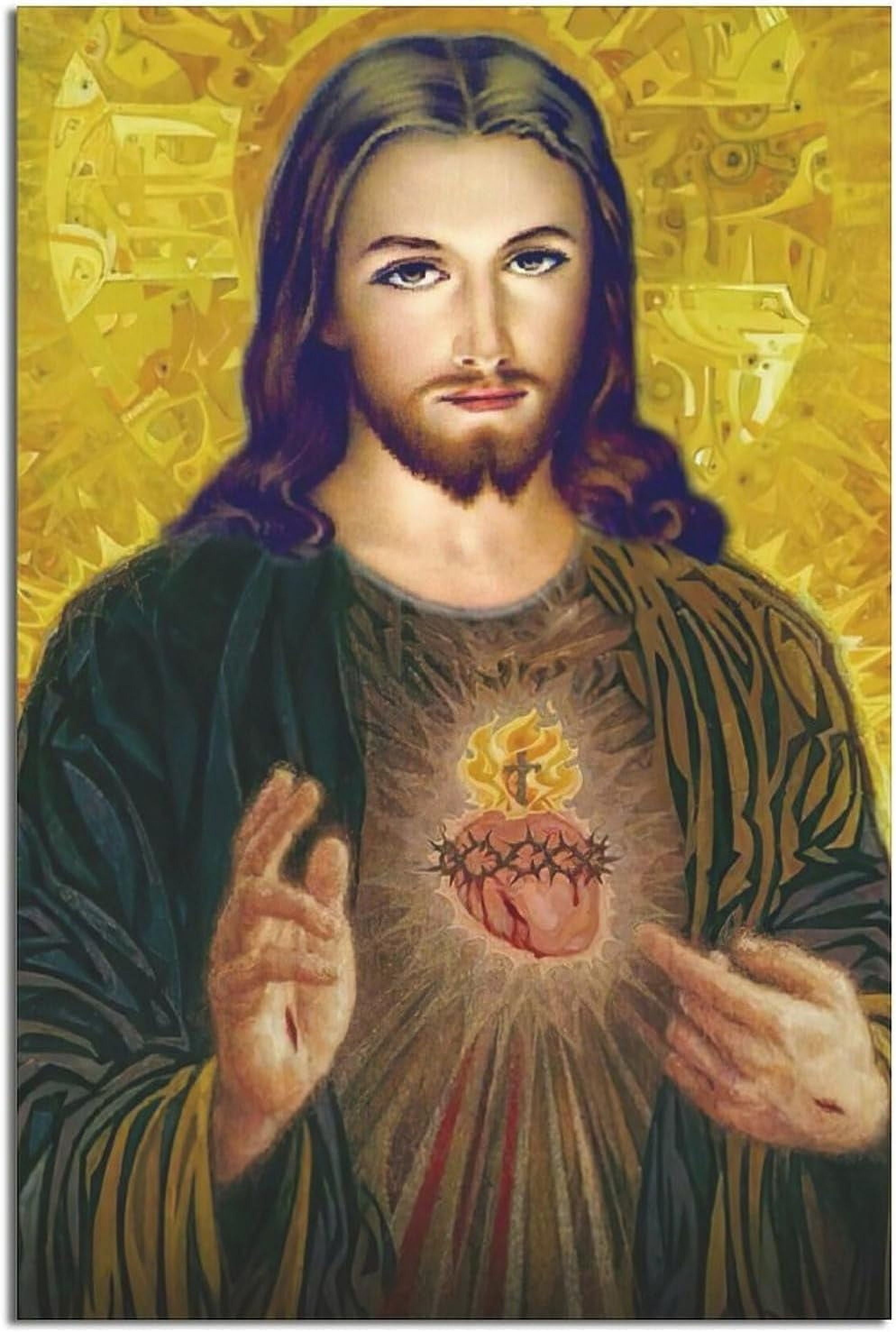 AABERIC Christ Art Sacred Heart of Jesus Poster Picture Canvas Wall Art ...