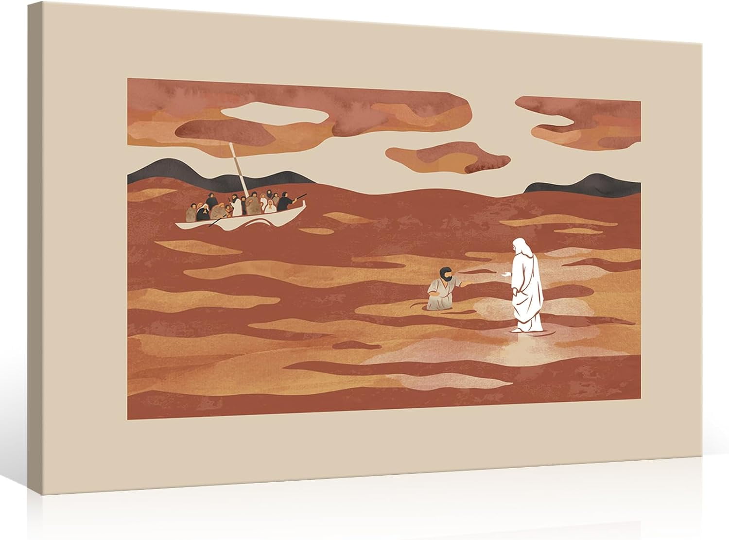 AABERIC Christ Bible Verses Noahs Ark Boarding Poster, Christian Bible Story Canvas Wall Art ...