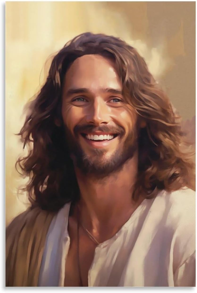 AABERIC Christ Jesus Smile Poster Hugging A Woman Painting Bible ...