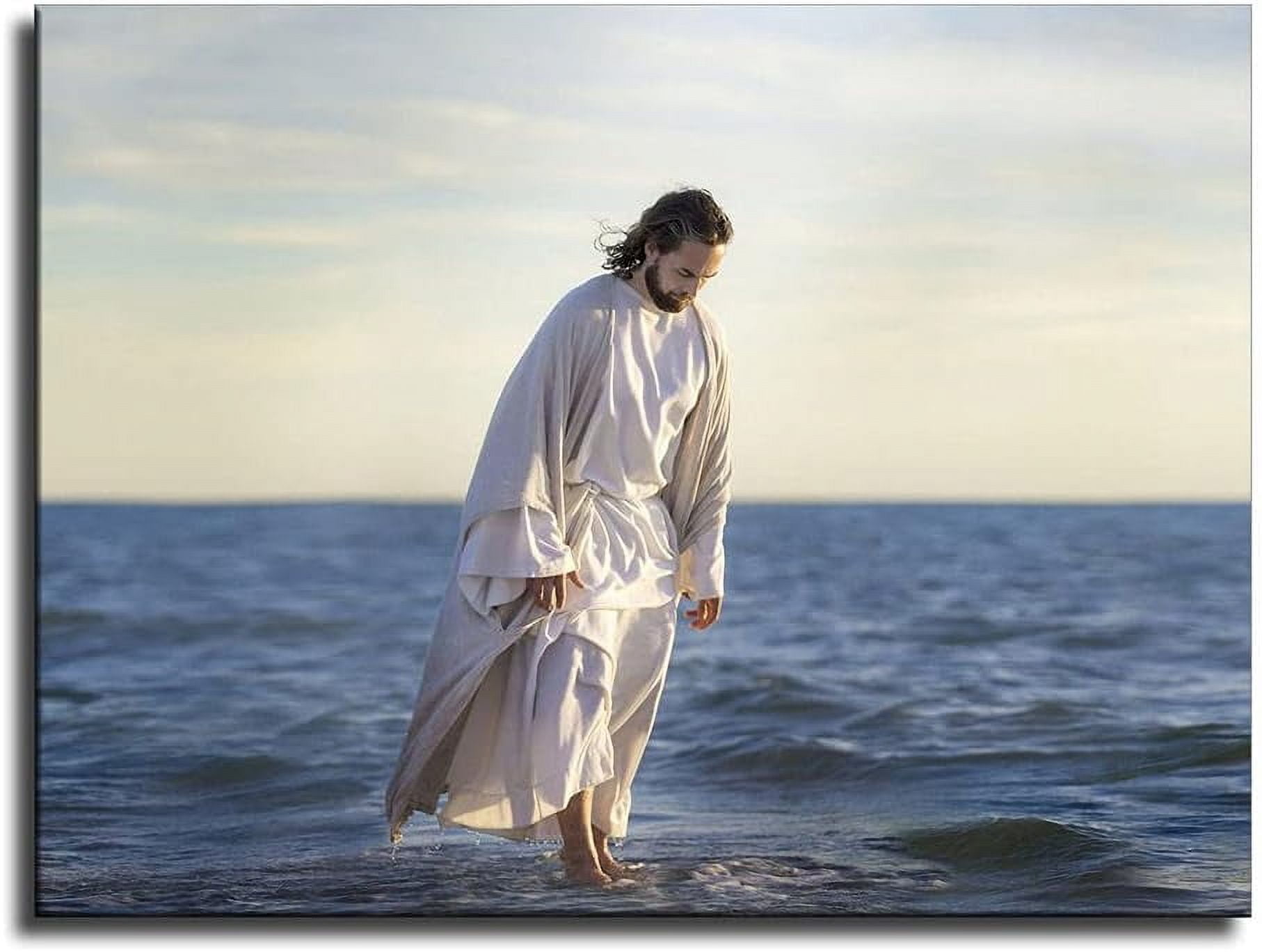 AABERIC Christ Jesus Walking on Water Wall Art Poster Picture Print ...