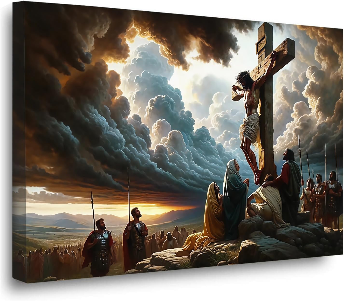 AABERIC Christian Art Crucifixion Print Jesus on the Cross Art Wall Jesus Picture Modern Home ...