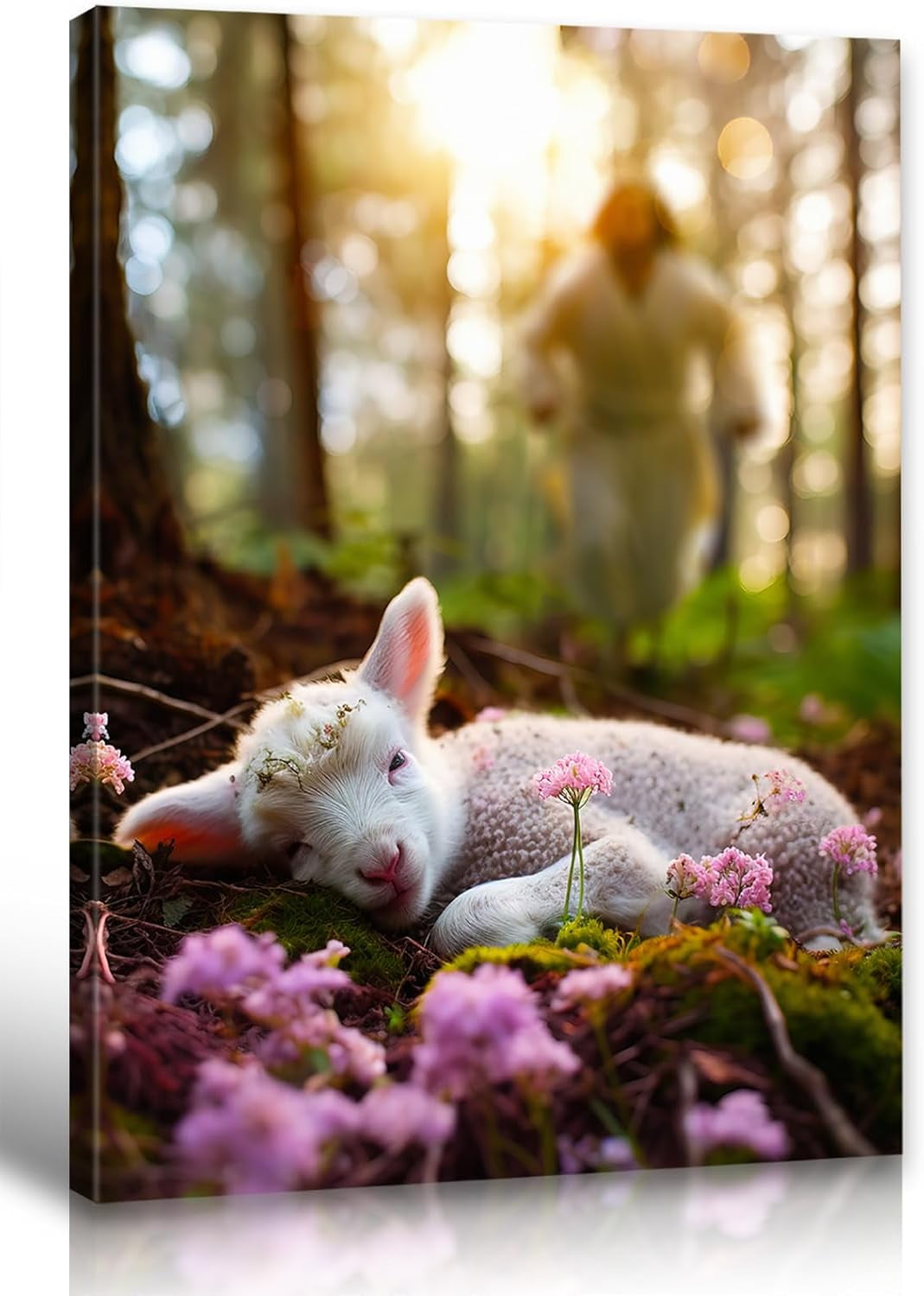 AABERIC Christian Canvas Wall Art Jesus and Lamb of God Modern Bible ...