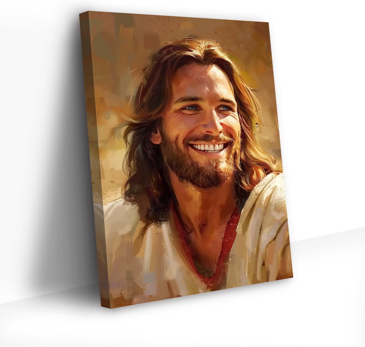 AABERIC Christian Canvas Wall Art Smiling Jesus Pictures Print ...