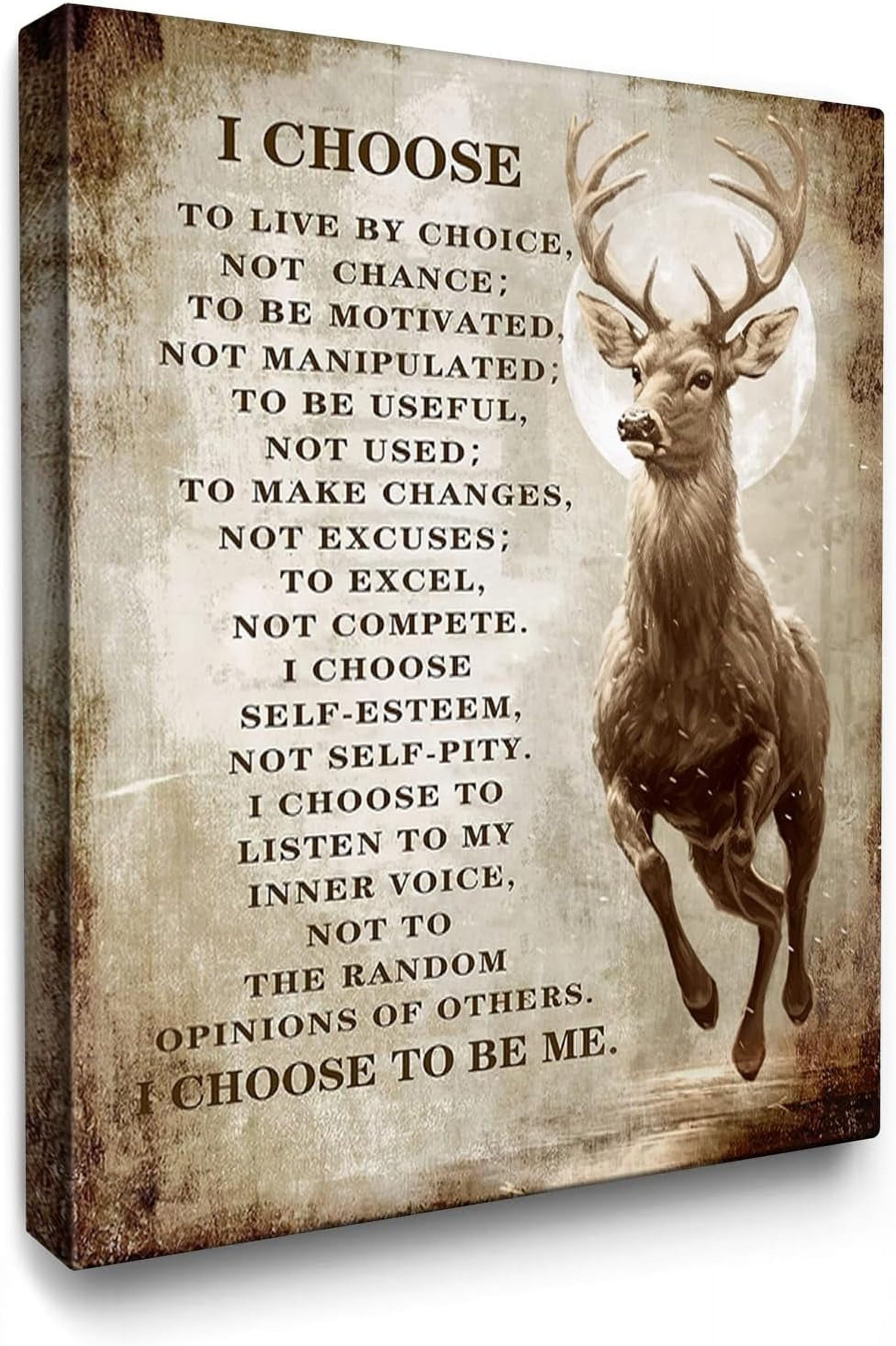 AABERIC Christian Deer Wall Art Motivational Rustic Wildlife Reindeer ...