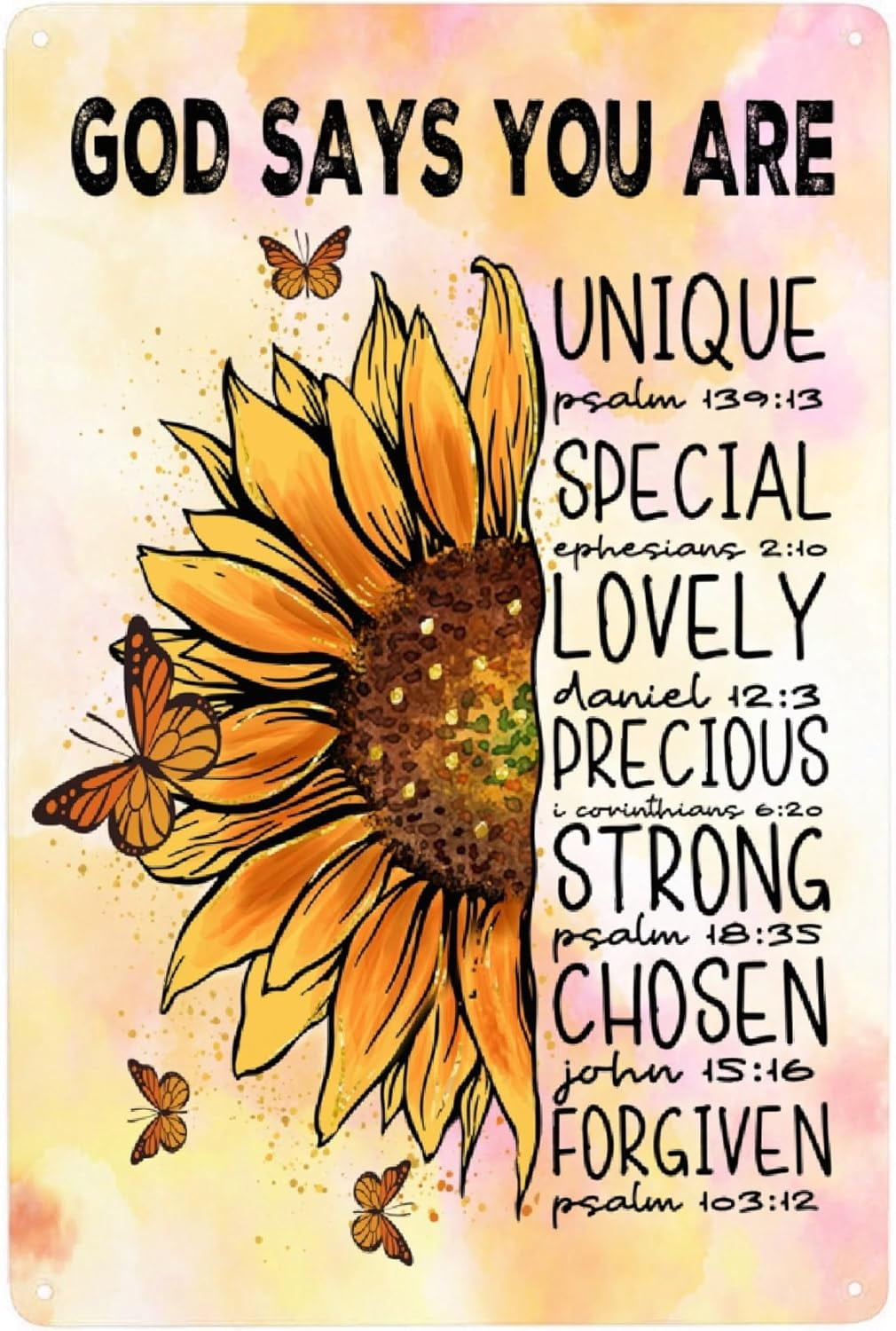 AABERIC Christian Gifts Metal Tin Sign - Inspirational Thoughts Wall ...