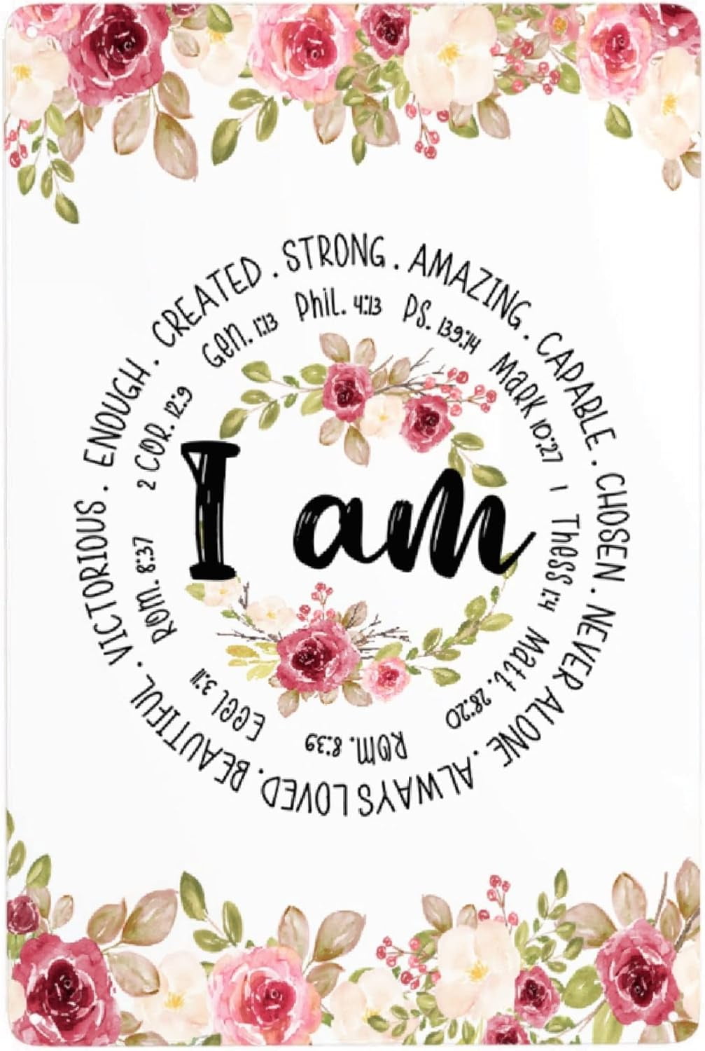 AABERIC Christian Gifts Metal Tin Sign - Inspirational Thoughts Wall ...